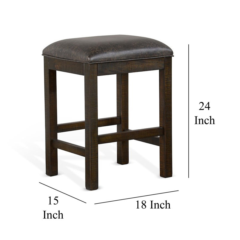 Benjara Flint Upholstered 24'' Counter Stool | Wayfair