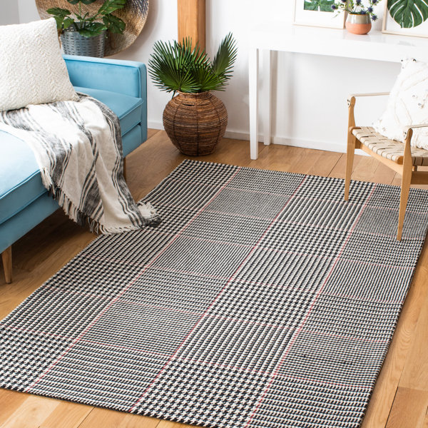 Latitude Run® Funkley Flatweave Wool Houndstooth Rug & Reviews ...