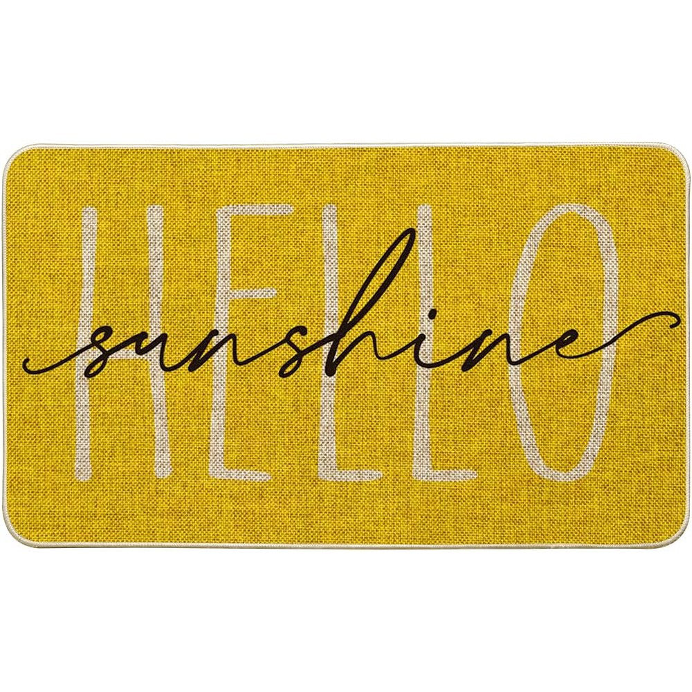 Latitude Run® Yellow Hello Sunshine Summer Decorative Doormat, Sea ...