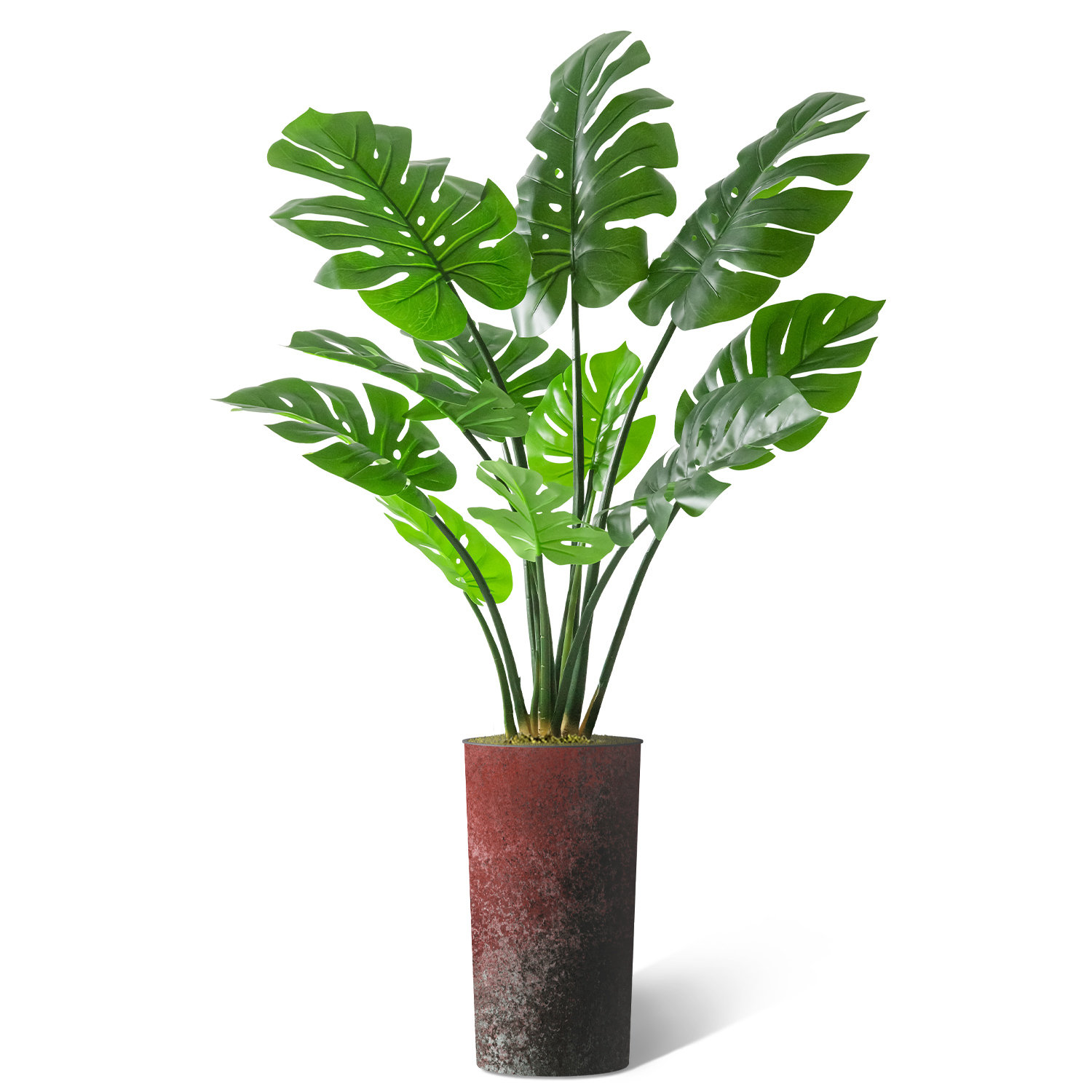 SIGNLEADER Faux Greenery Large Artificial Monstera Silk Plants Indoor ...