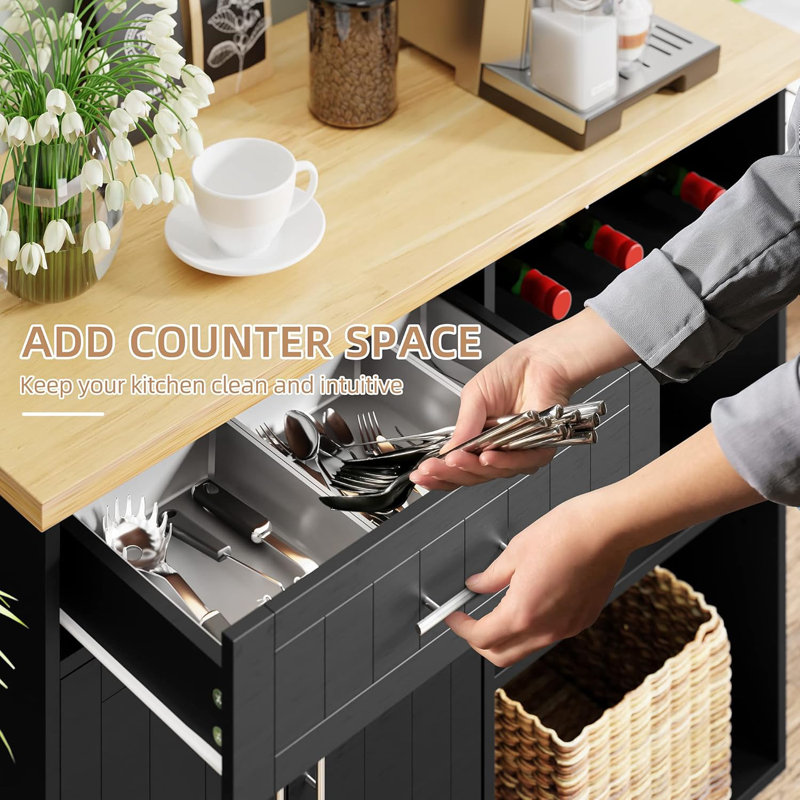 Lark Manor™ Kitchen Island Cart With Storage,Rolling Kitchen Island ...