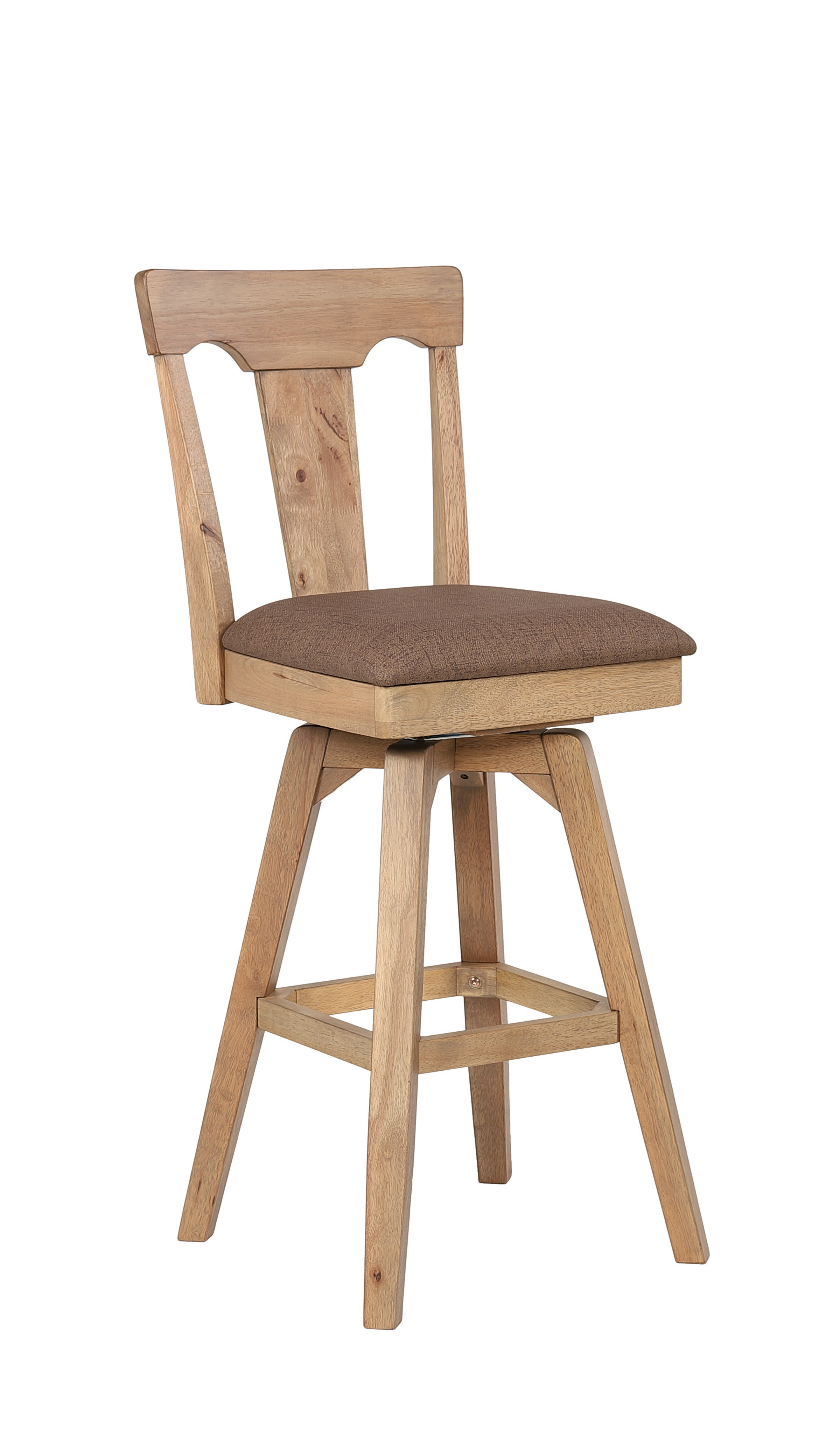 Lark Manor™ Solid Wood Panel Back Swivel Bar Stool | Wayfair