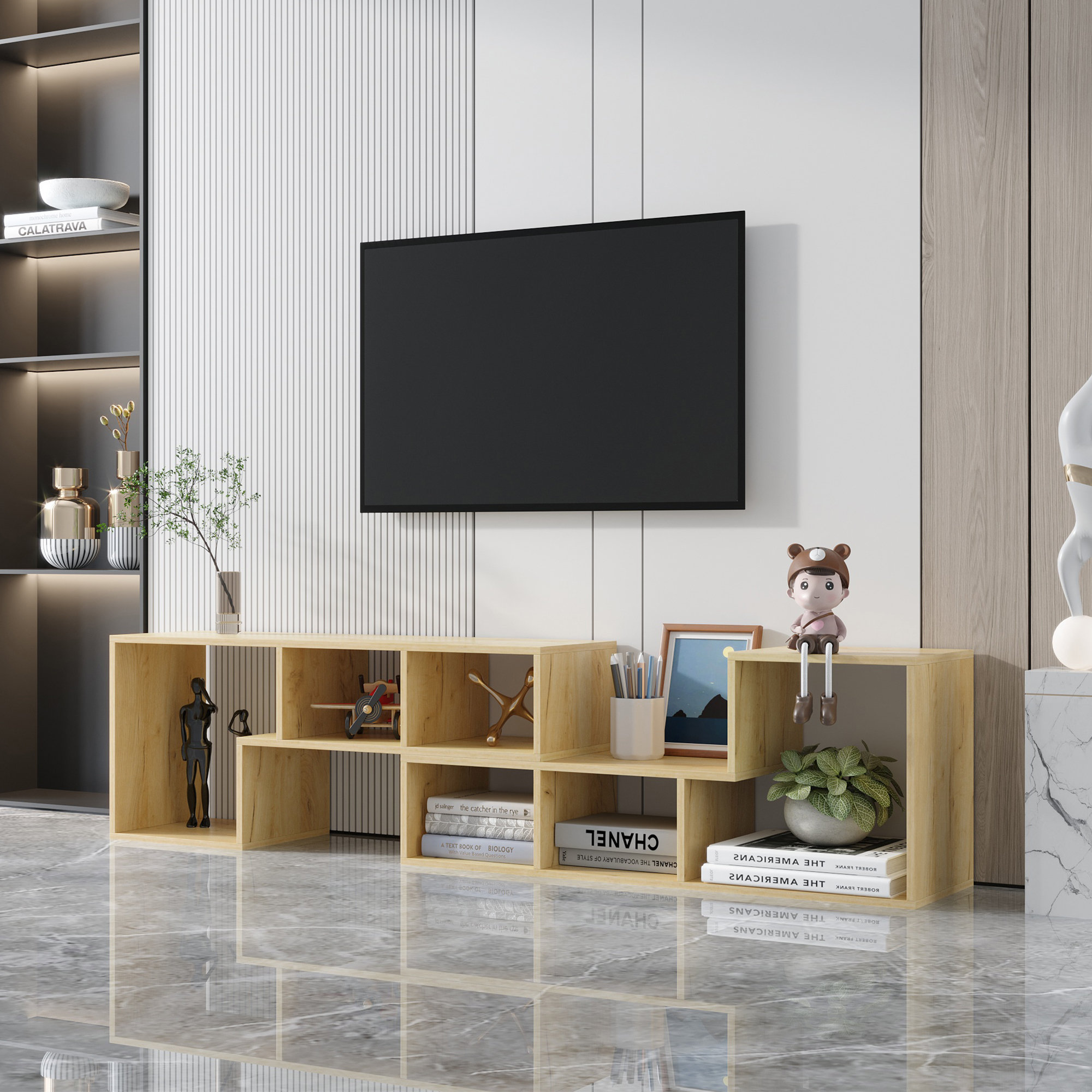 Ebern Designs Creative TV stand Bookshelf & Reviews | Wayfair