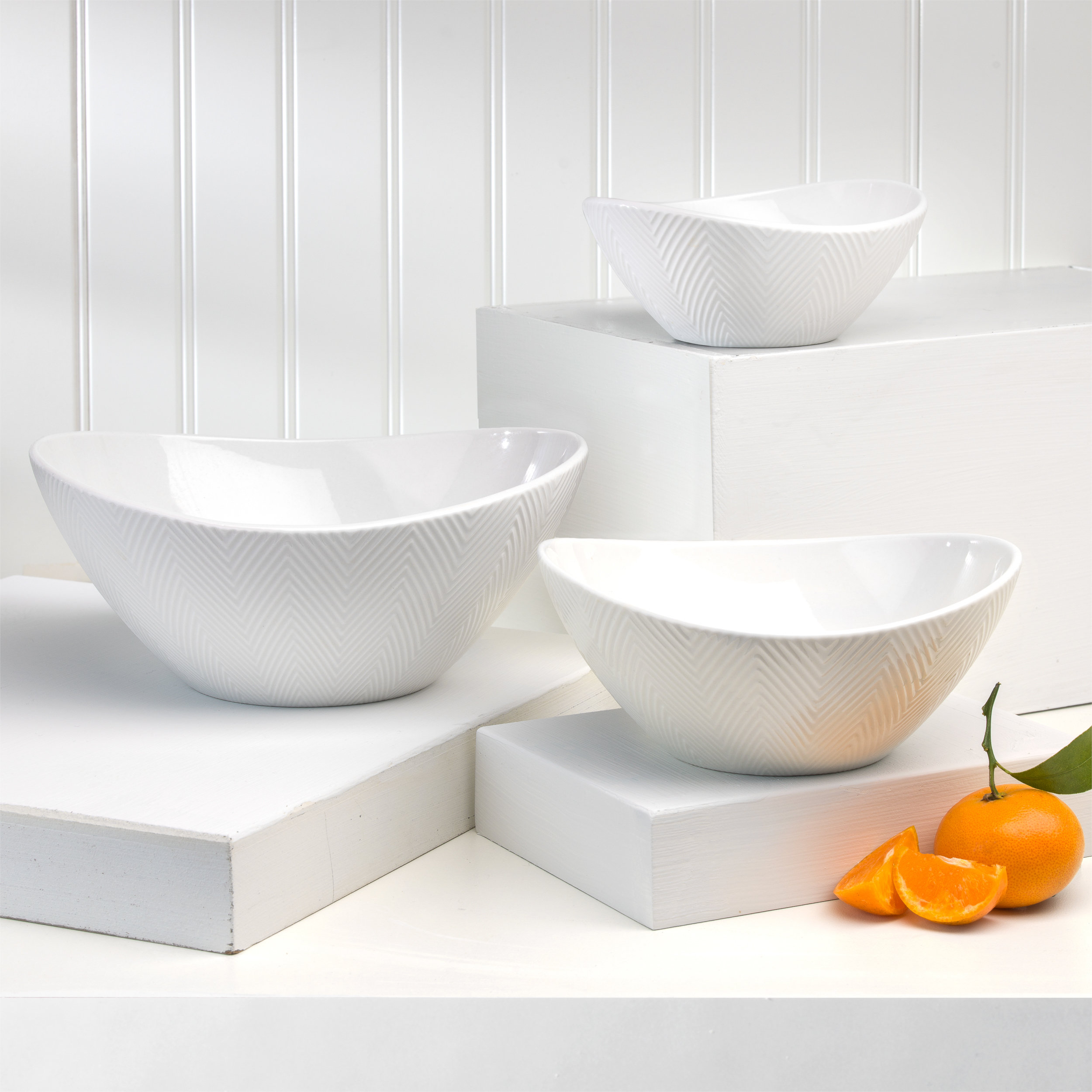 Euro Ceramica Highlands 3 Piece Serving Bowl Set & Reviews | AllModern