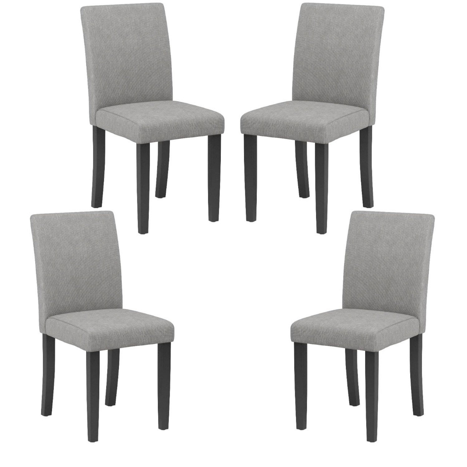 QICQA Side chair without armrests with solid wood legs, set of 4 | Wayfair