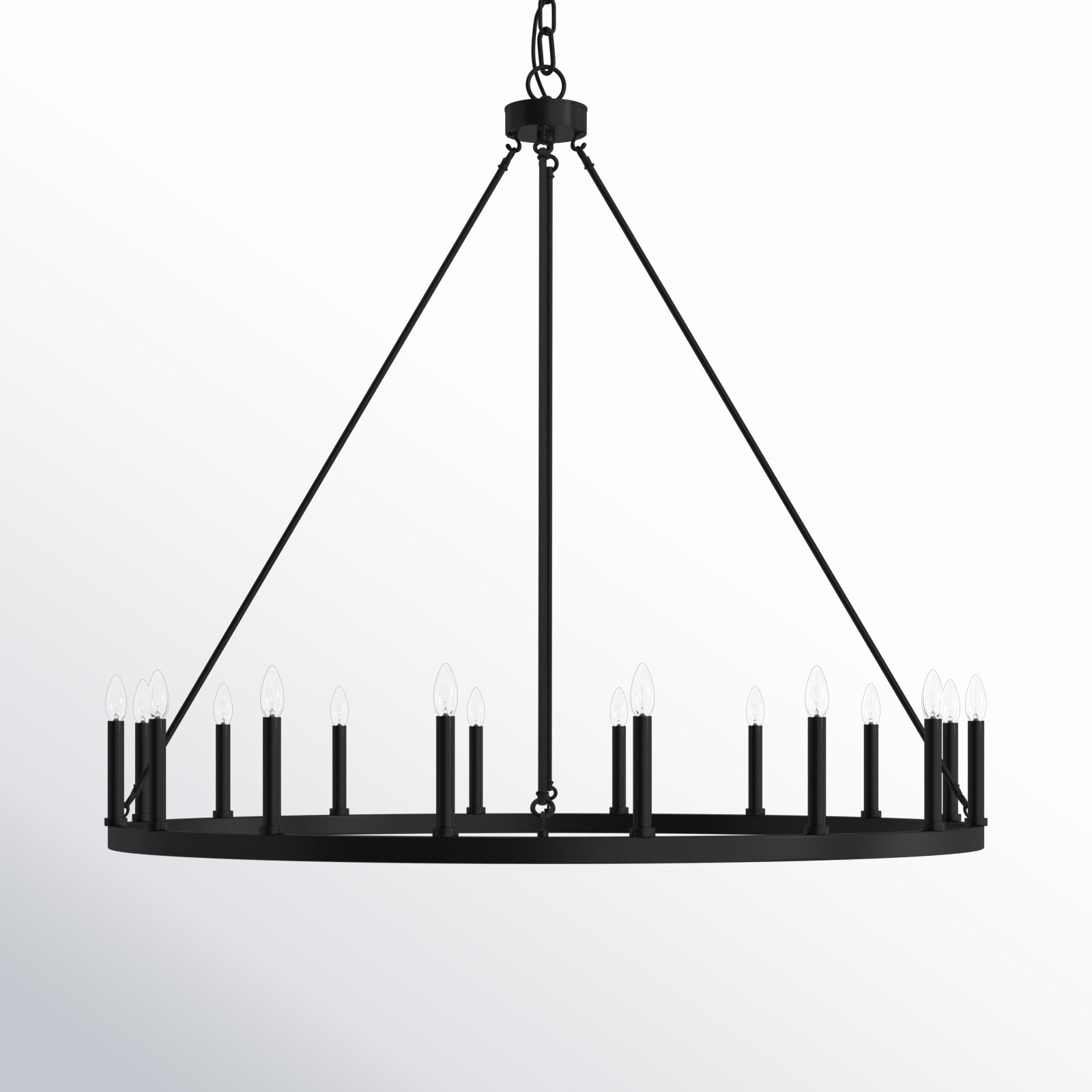 Birch Lane™ Adriana 16 - Light Living Room Steel Dimmable Wagon Wheel ...