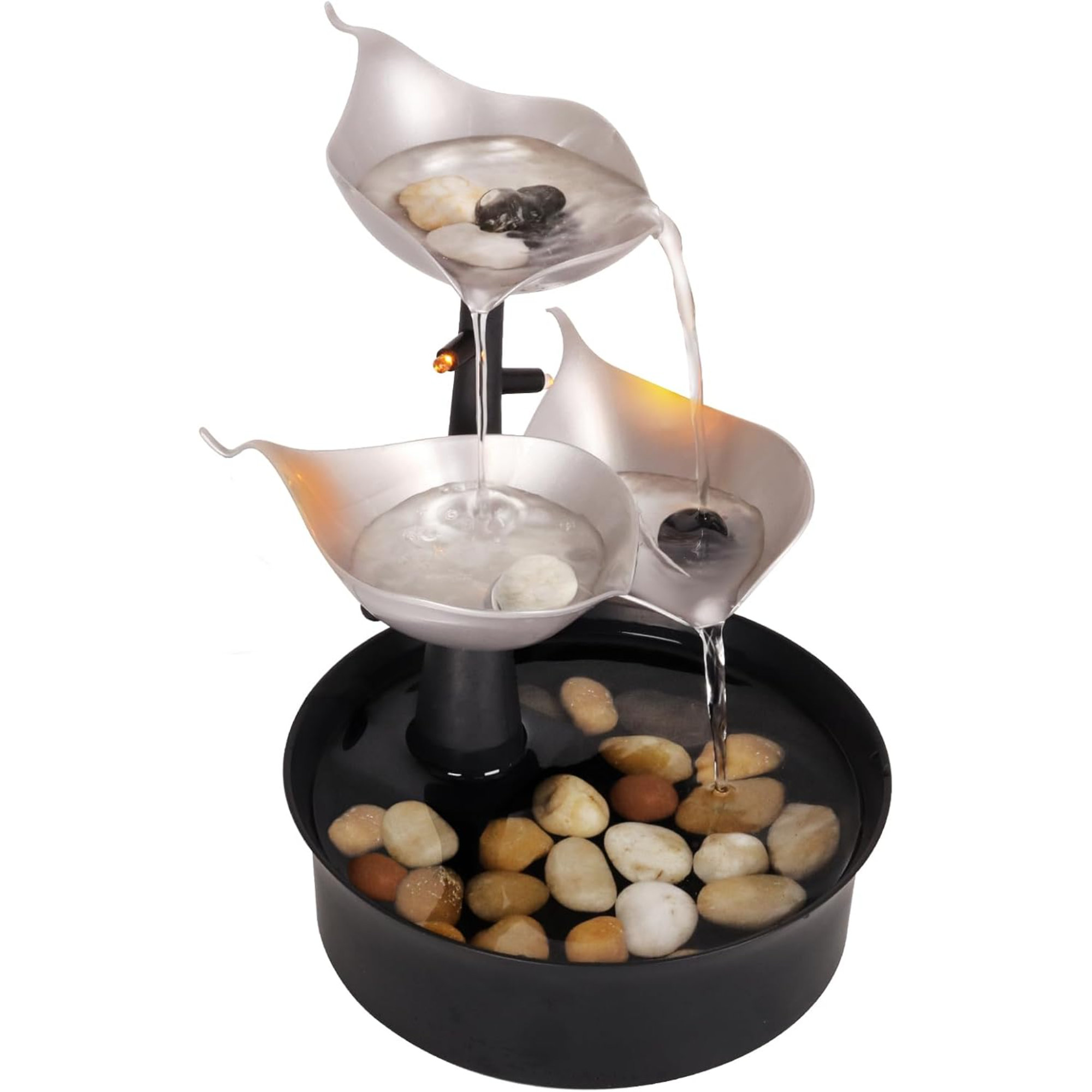 Winston Porter Water Fountains Indoor, 3-Tier Tabletop Water Fountain ...