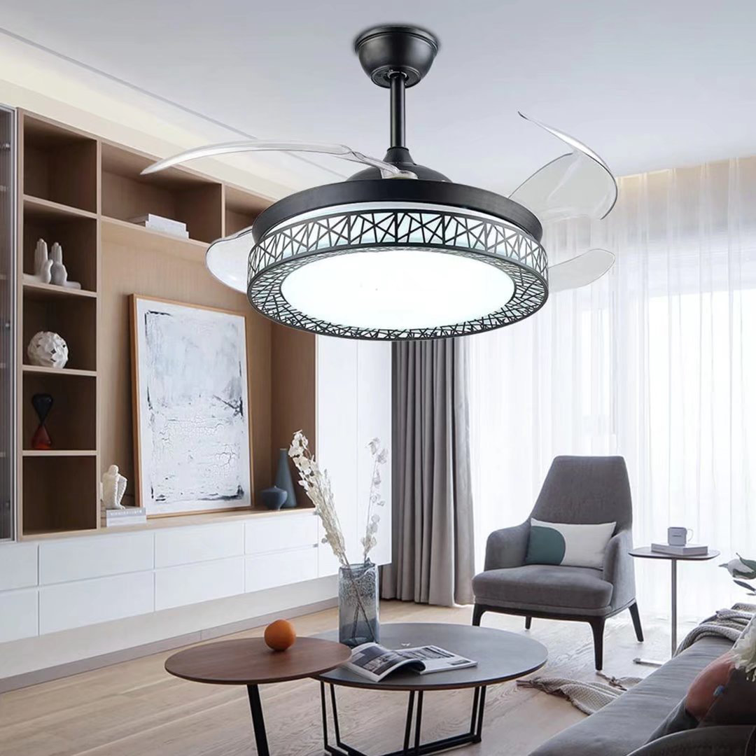 Everly Quinn 42" Retractable Ceiling Fans Mordern Chandelier Ceiling ...