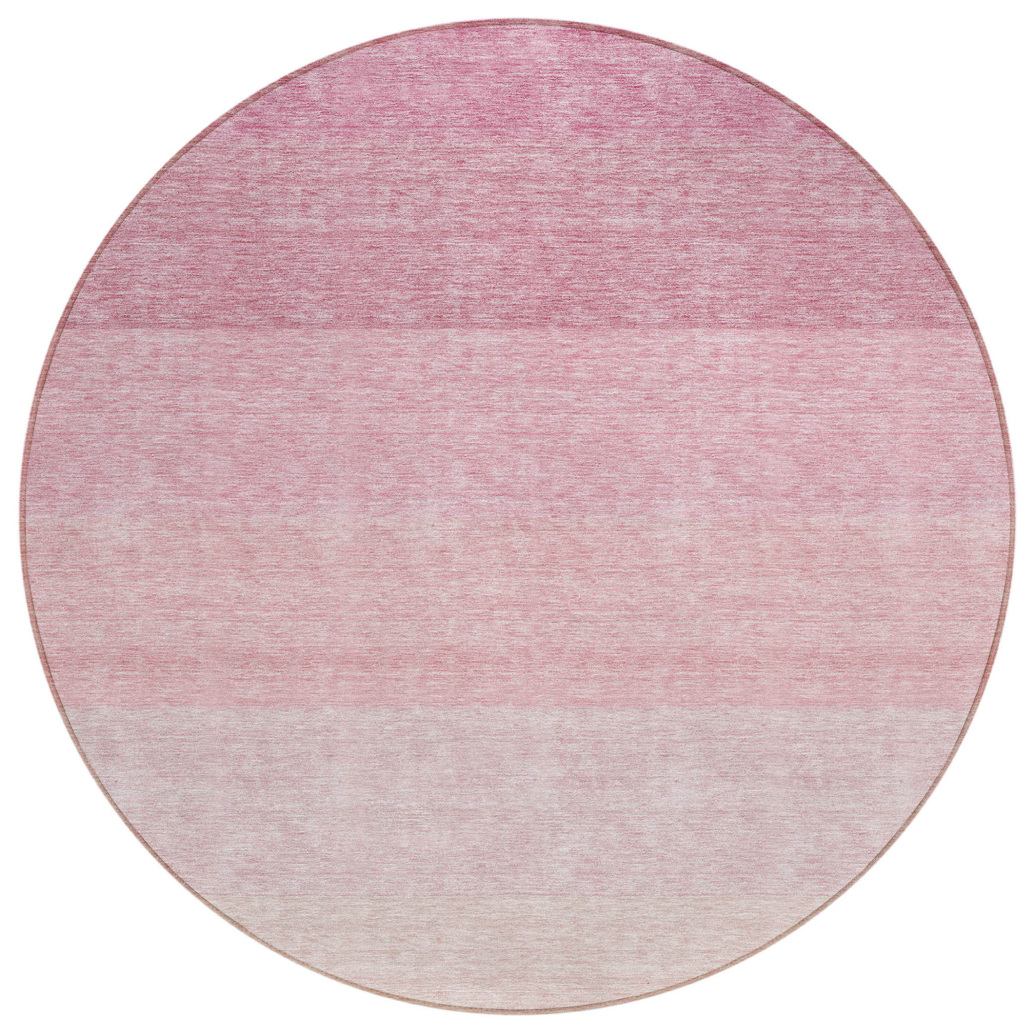 HomeRoots 8' Pink Round Ombre Washable Indoor Outdoor Area Rug | Wayfair