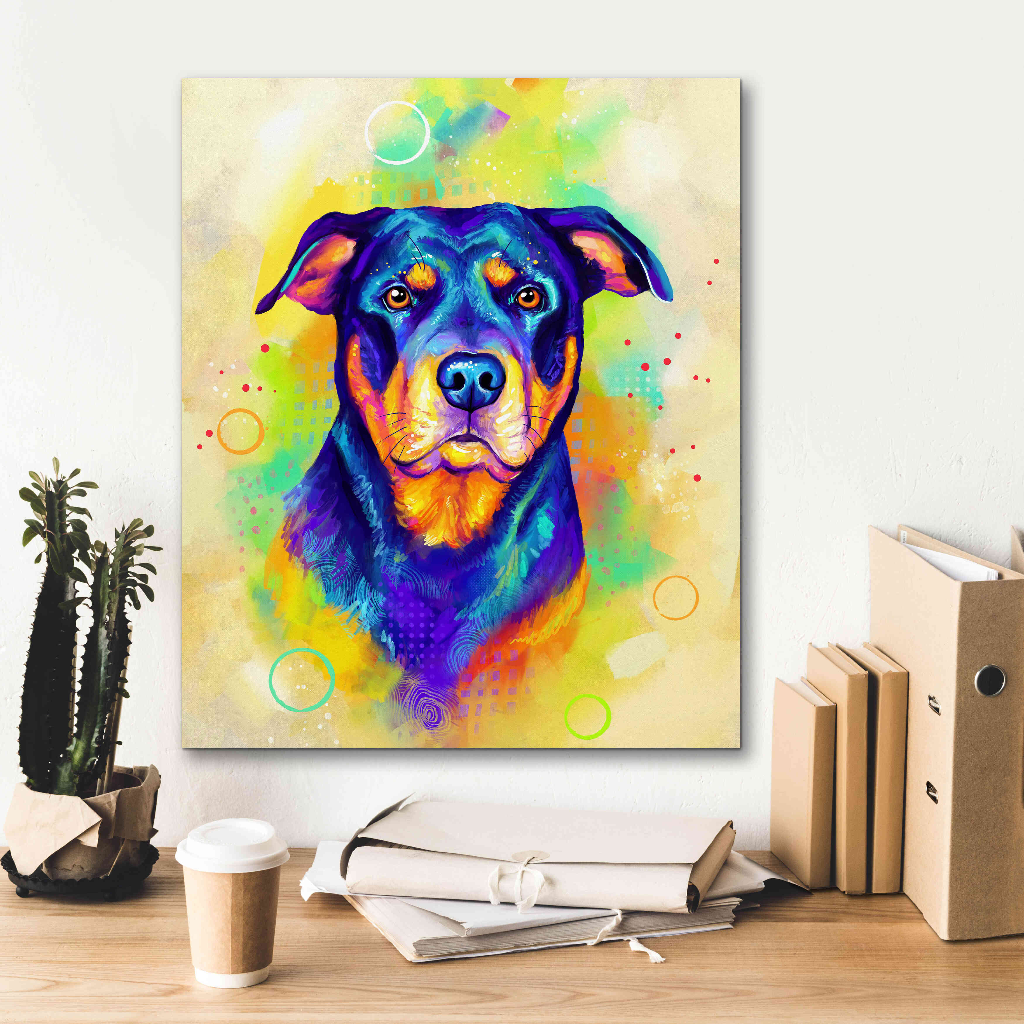 Red Barrel Studio® Epic Graffiti 'Pop Art Rottweiler' By Furbaby Affi ...