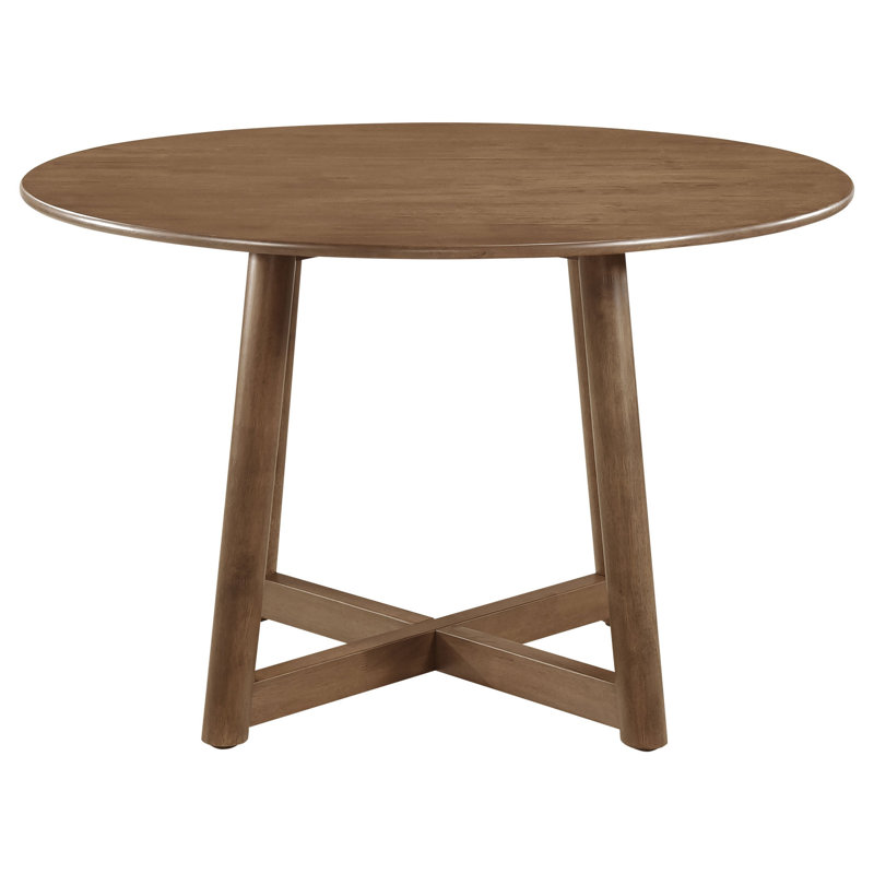 Benjara Ellie Dining Table, 47 Inch Round Top, Interlocking Legs ...