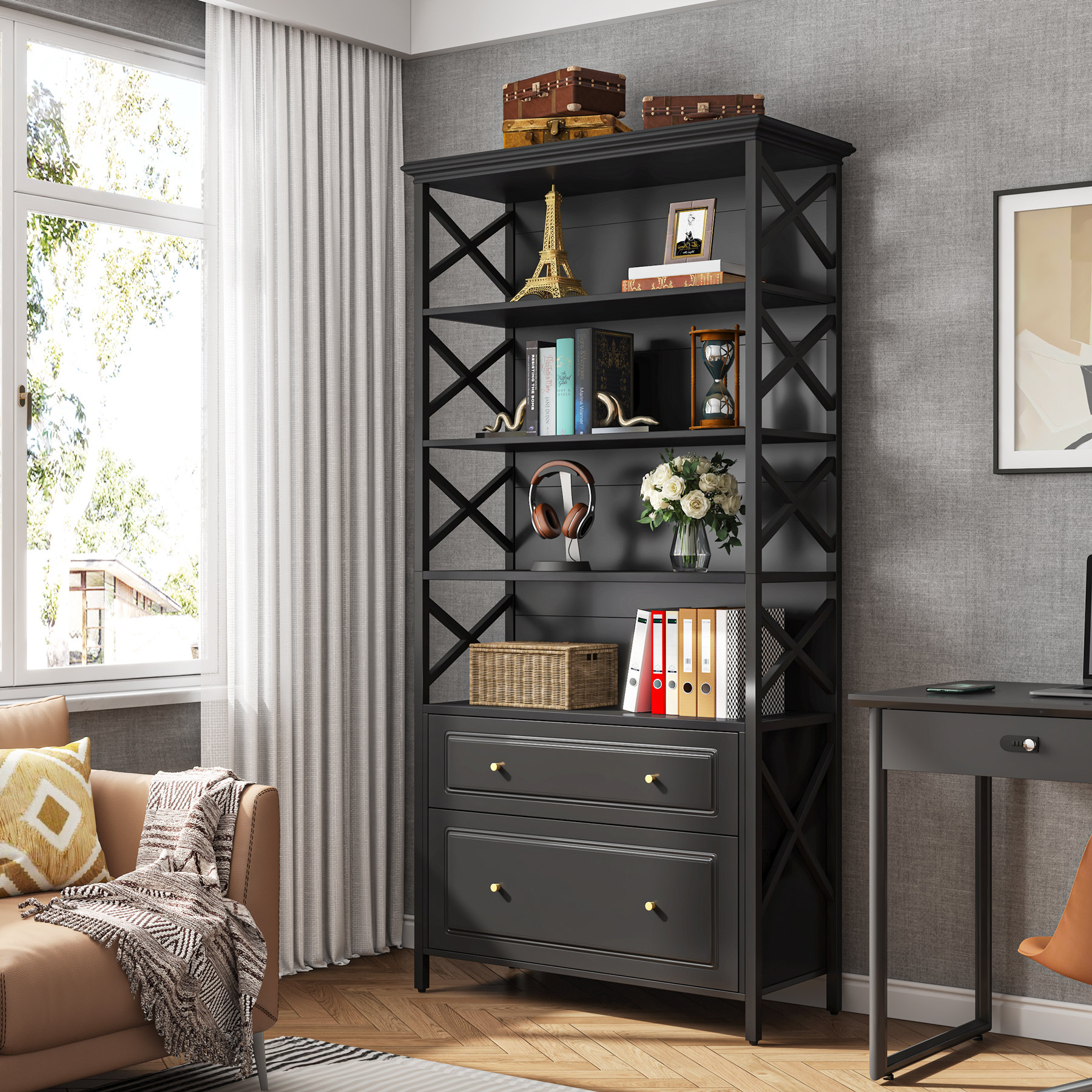 Latitude Run® Natashya Etagere Storage Bookcase & Reviews - Wayfair Canada
