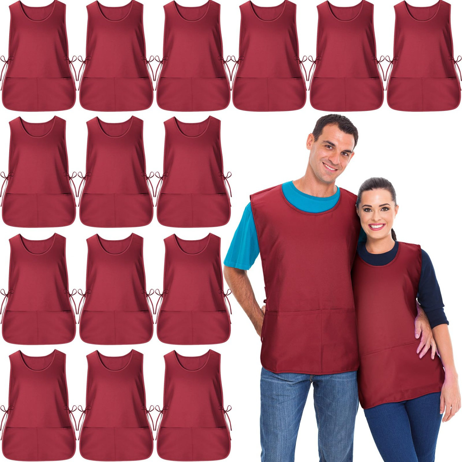Ebern Designs Smock Apron With 2 Deep Pockets And Side Ties Unisex ...