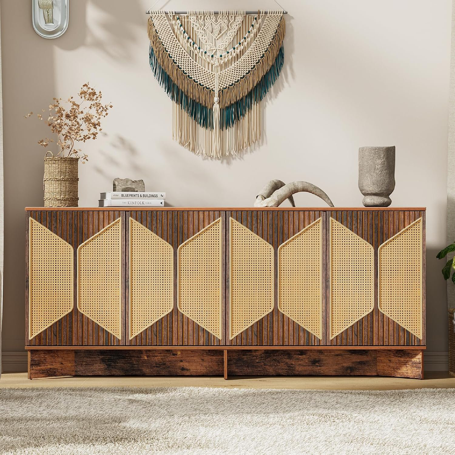 Bay Isle Home™ 70'' Sideboard Buffet Cabinet with Storage, Large Modern ...
