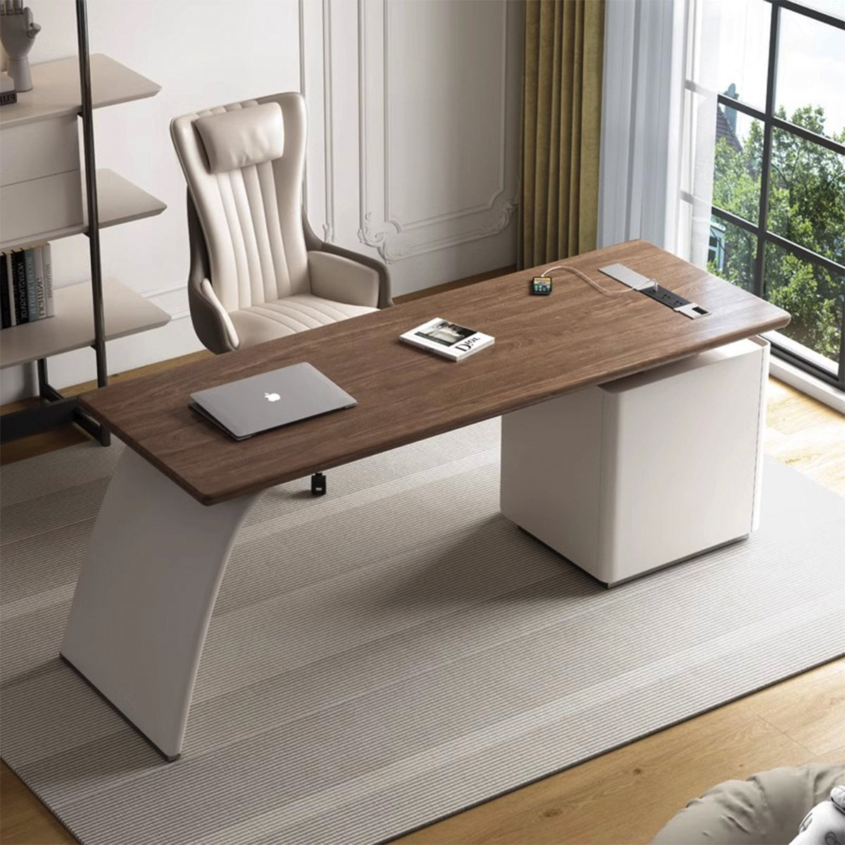 BELSUB 78.74" Italian Minimalist Multifunctional Side Cabinet Desk with ...