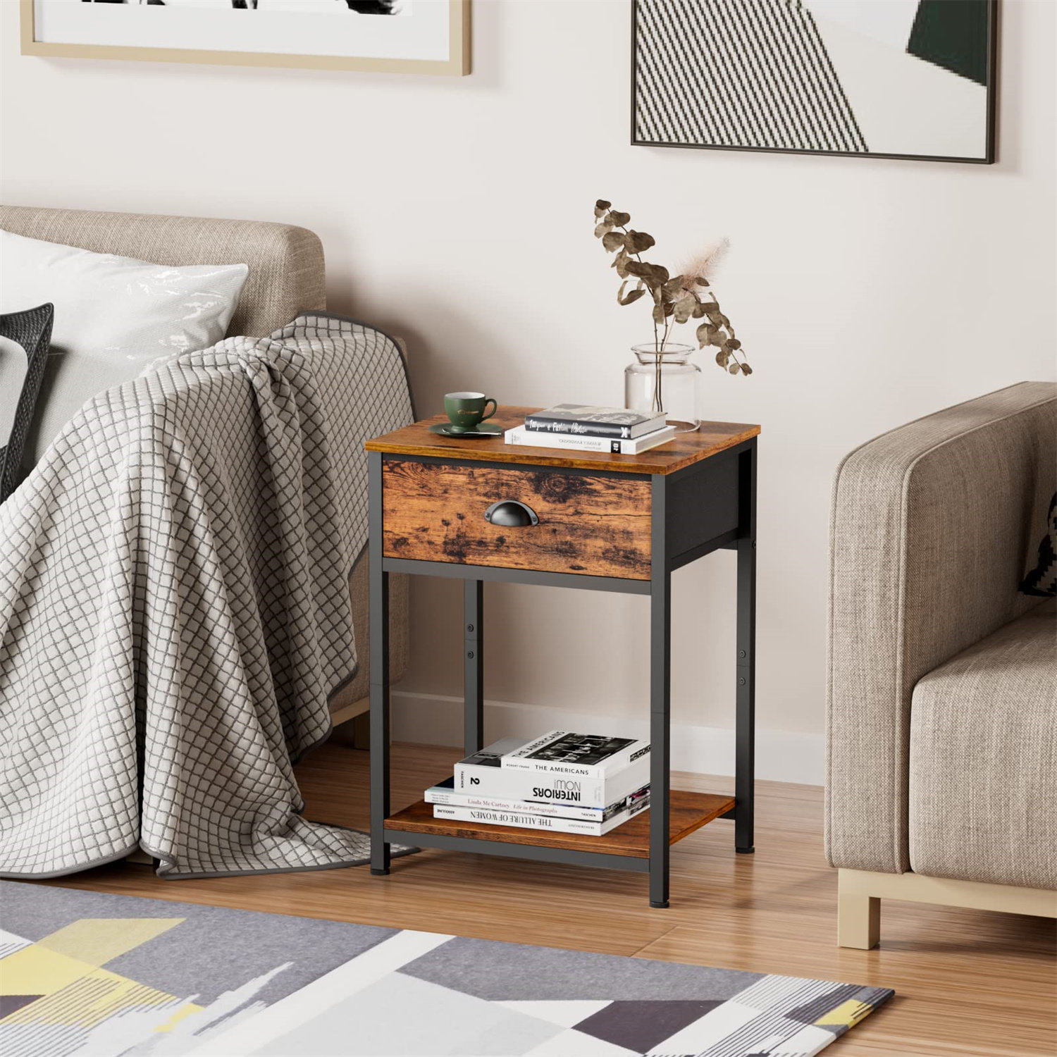 17 Stories Frame End Table Set with Storage - Wayfair Canada