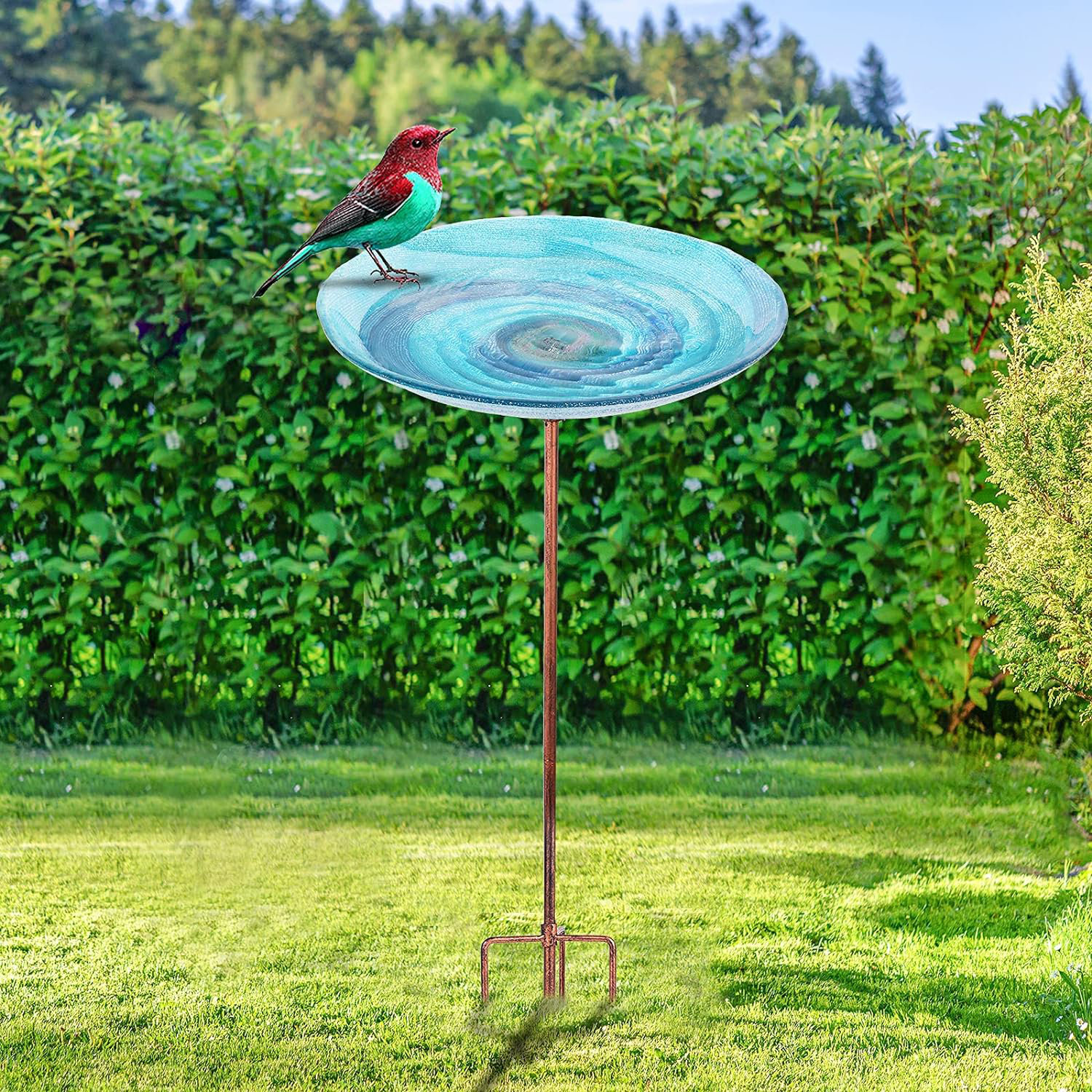 Orren Ellis Maycle Stake Birdbath | Wayfair