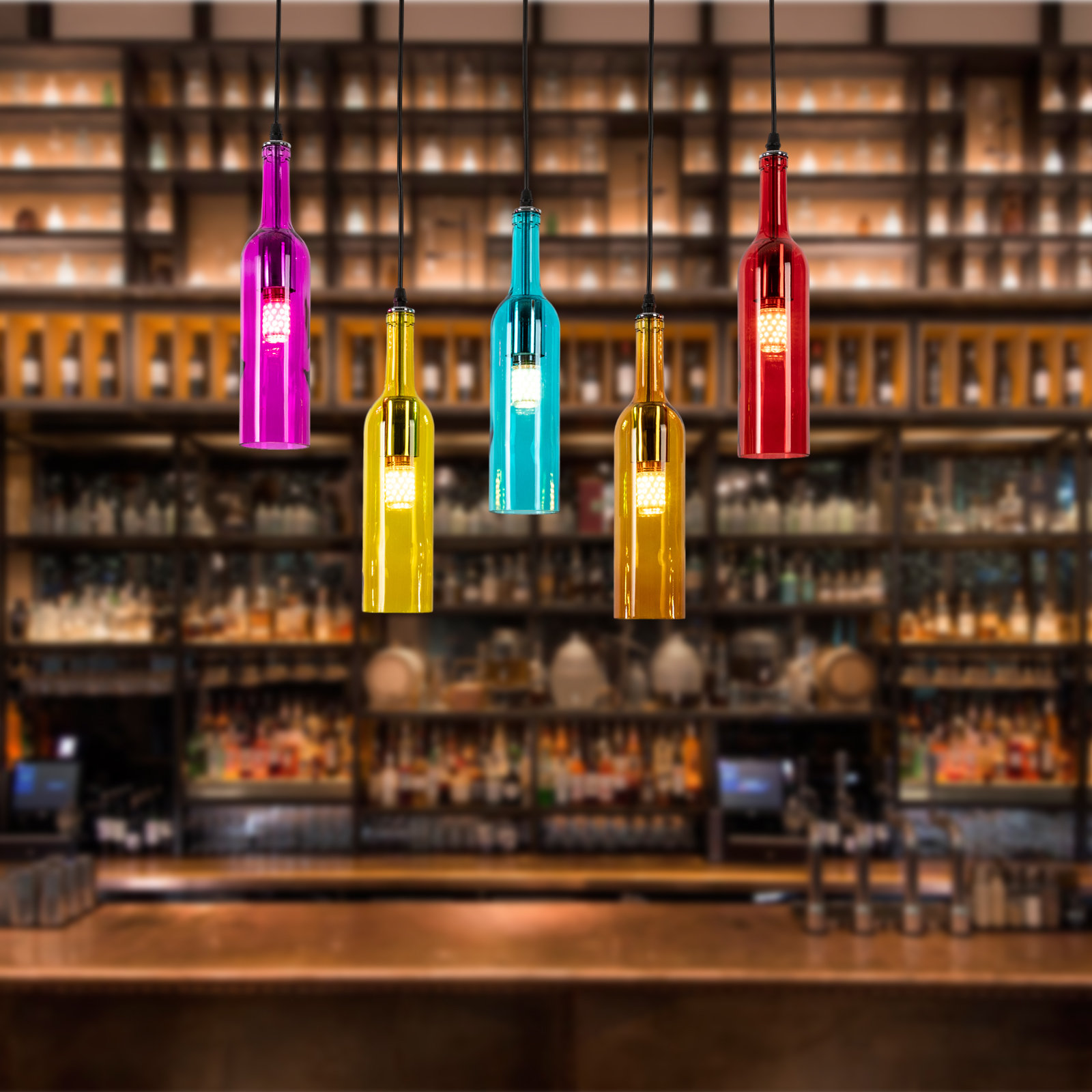 George Oliver Dawnica 5 - Light Unique/Statement Bulb Pendant with ...