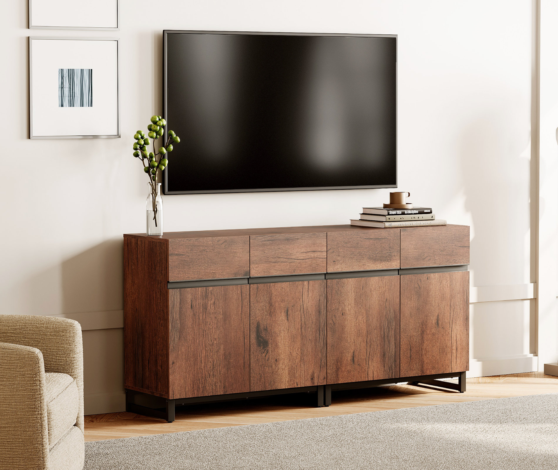 Latitude Run® Modern 2-In-1 TV Stand For Tvs Up To 70 Inches ...