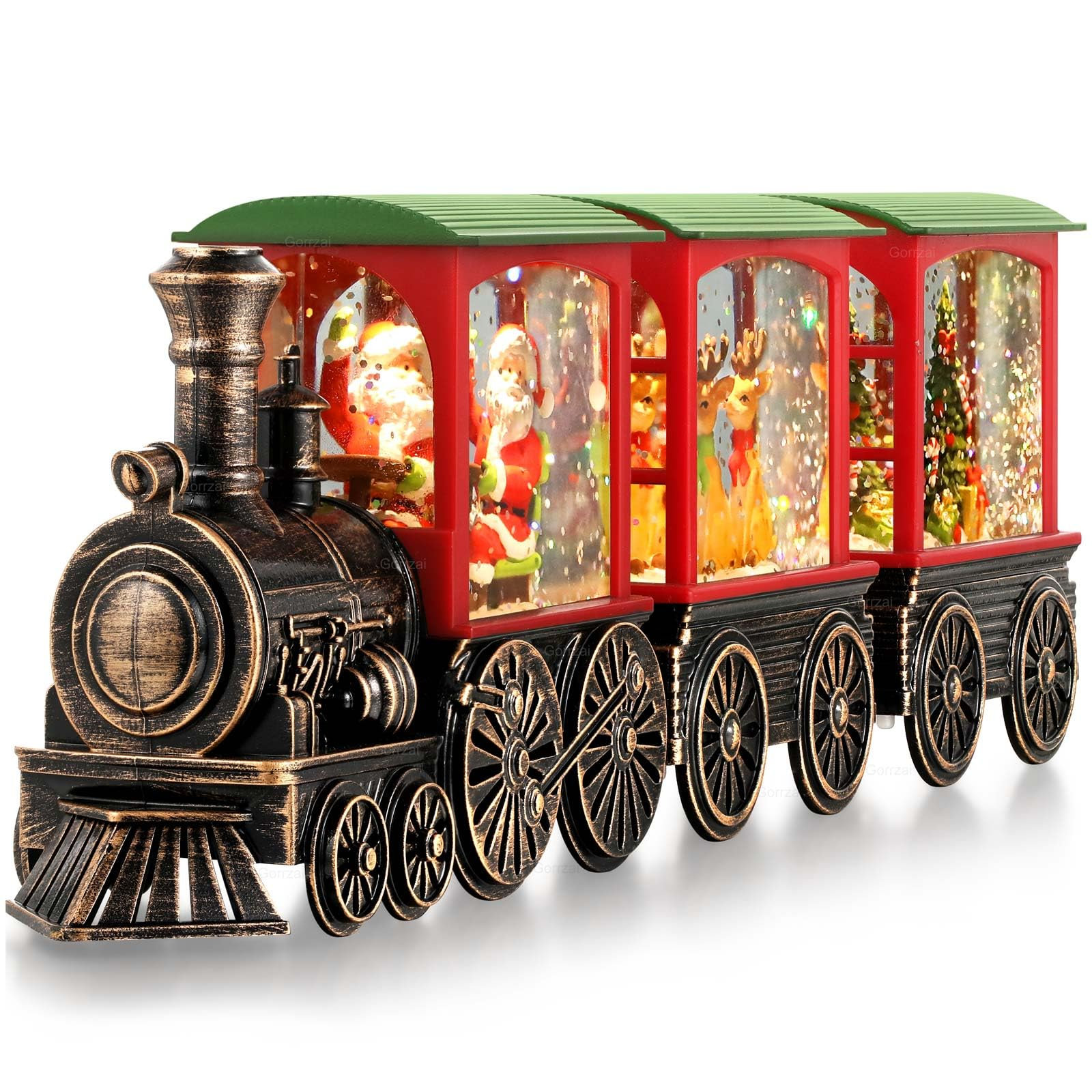 World Menagerie Christmas Snow Globe Train Snow Globe Lighted Christmas ...