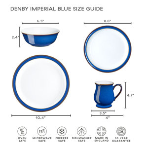 Denby Imperial Blue Stoneware Dinnerware Set - Service for 4 | Perigold