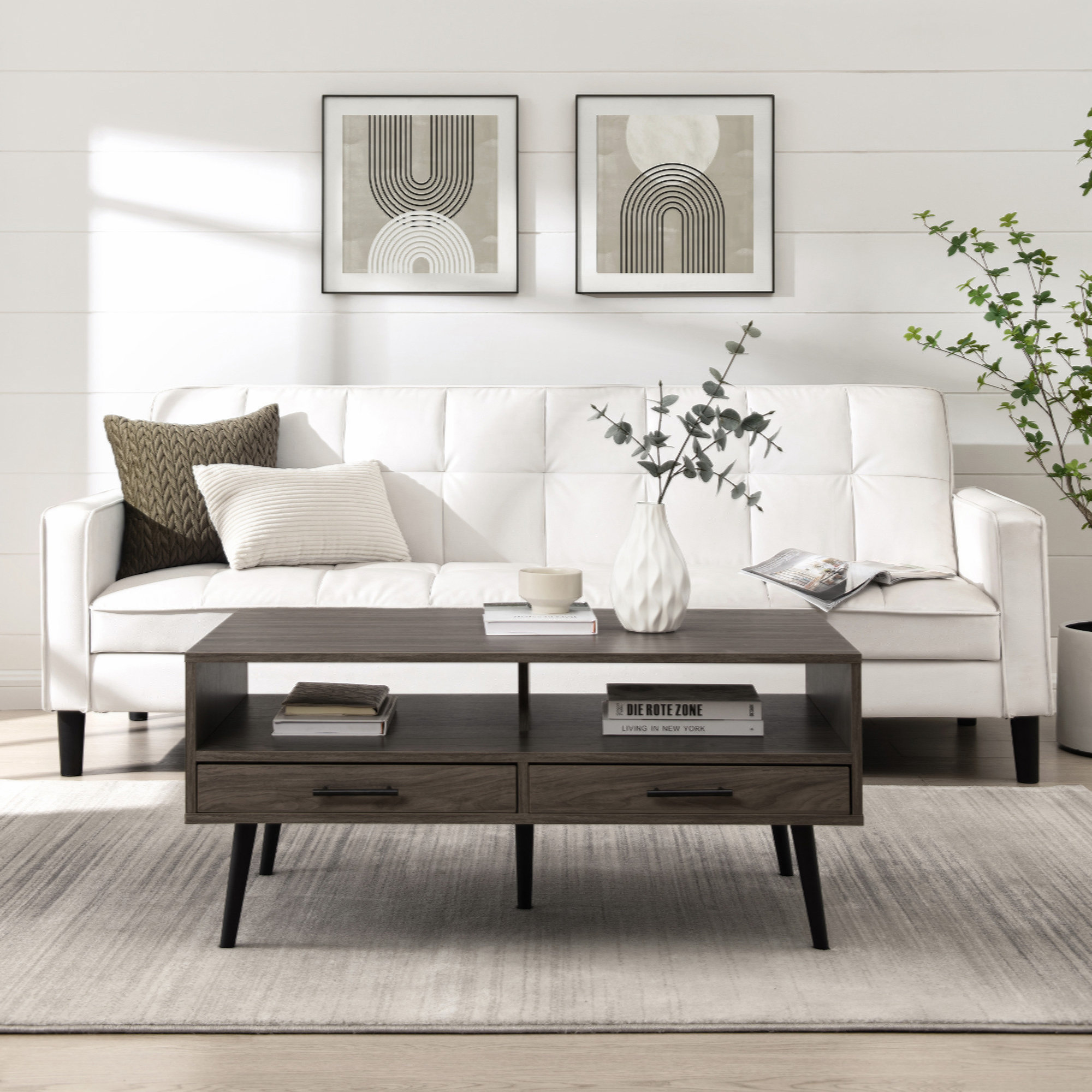 Corrigan Studio Contemporary 2-Drawer Low Coffee Table - Wayfair Canada