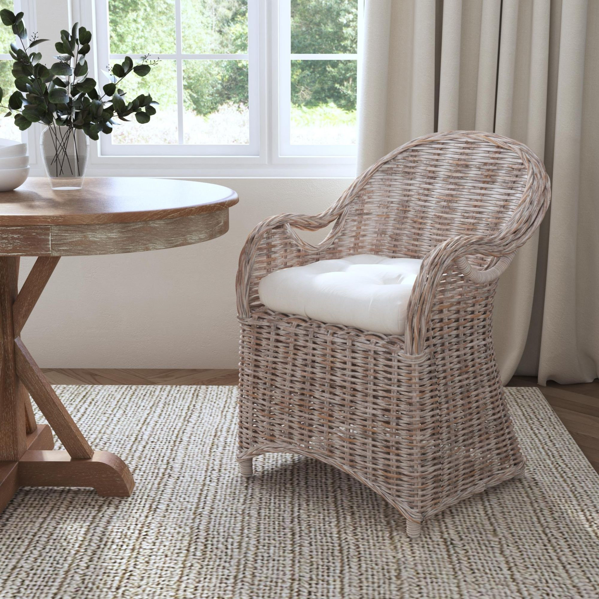 Dovecove Rafa Woven Rattan Accent Chair | Wayfair