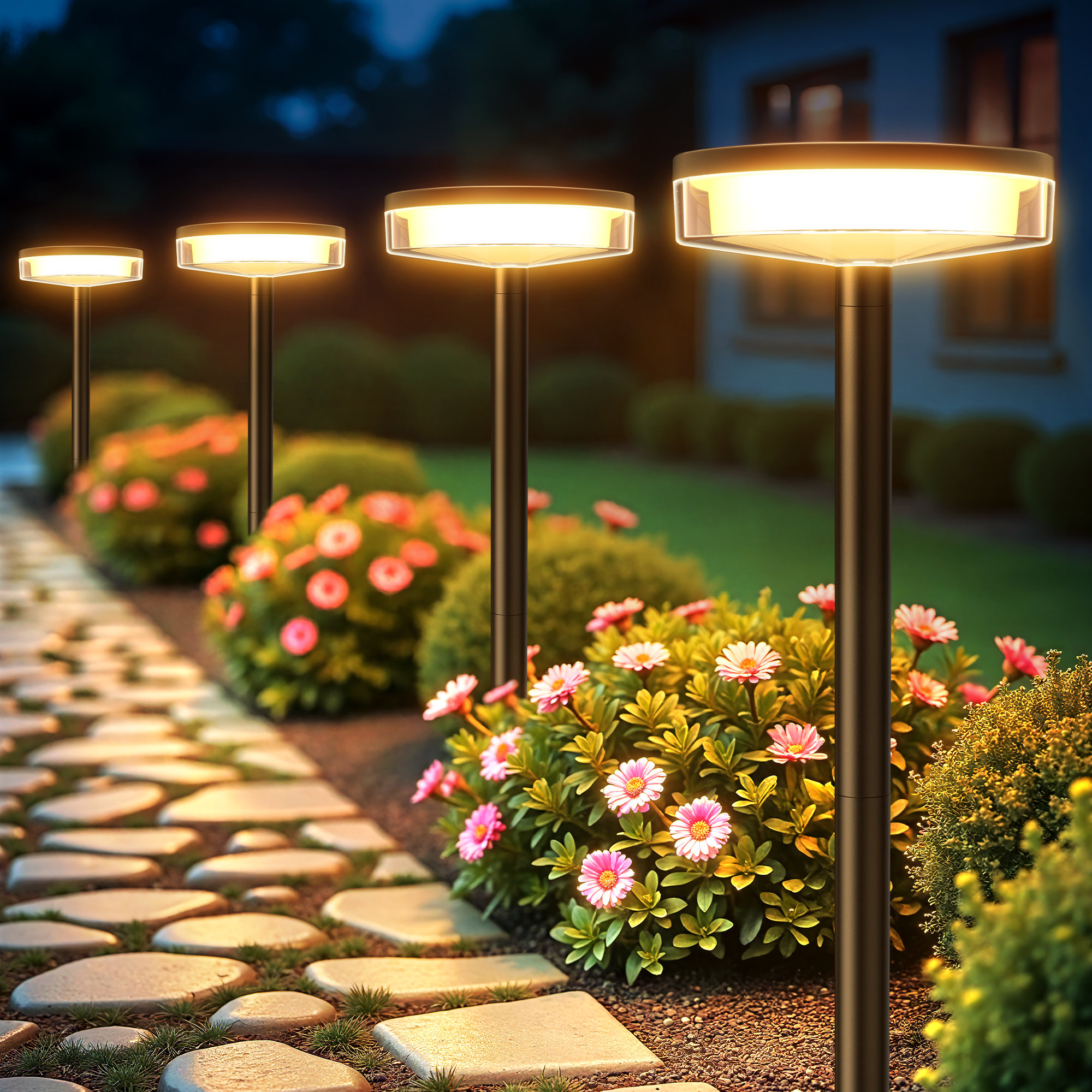 KOOPER Solar Pathway Lights Outdoor, Solar Lights Outdoor Waterproof ...