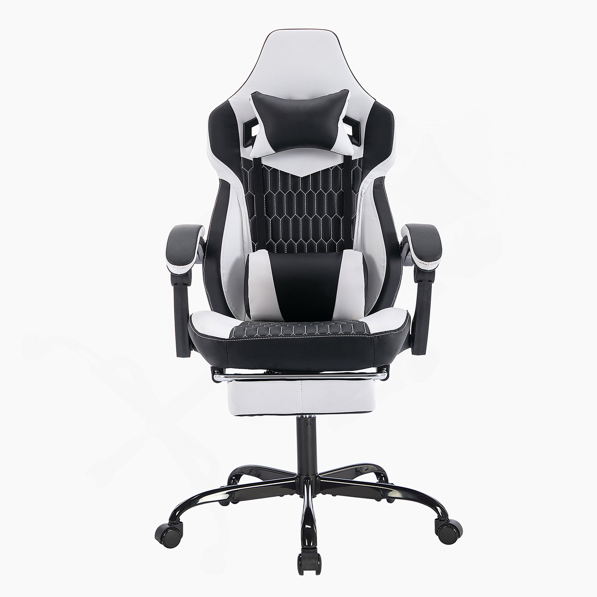 DSUNNER Gaming Chair With Footrest, High Back Gaming Chairs PVC Leather ...