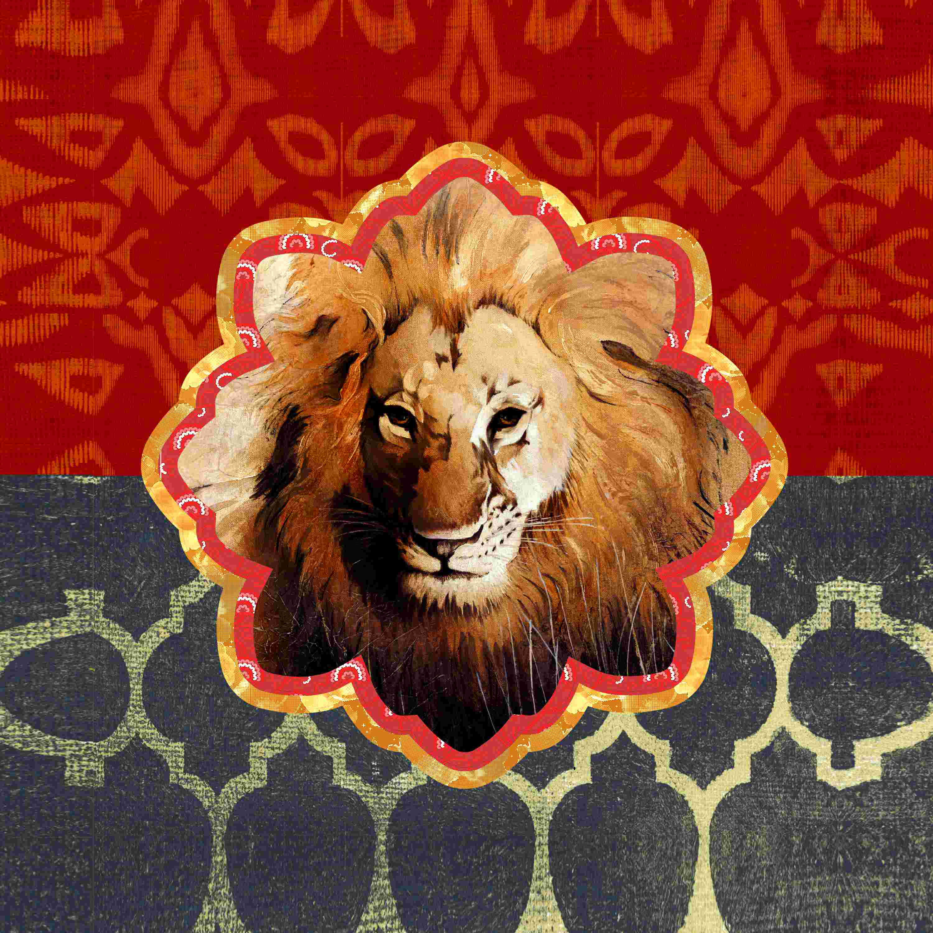 Dakota Fields Lion Moroccan - Wrapped Canvas Graphic Art | Wayfair