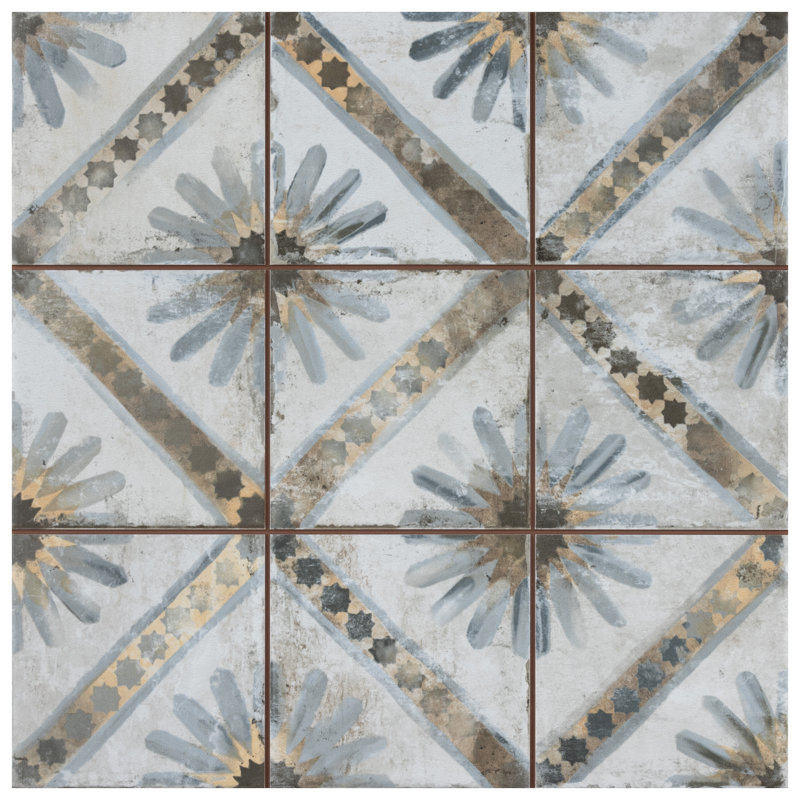 Merola Tile Harmonia 13" x 13" Ceramic Patterned Wall & Floor Tile ...