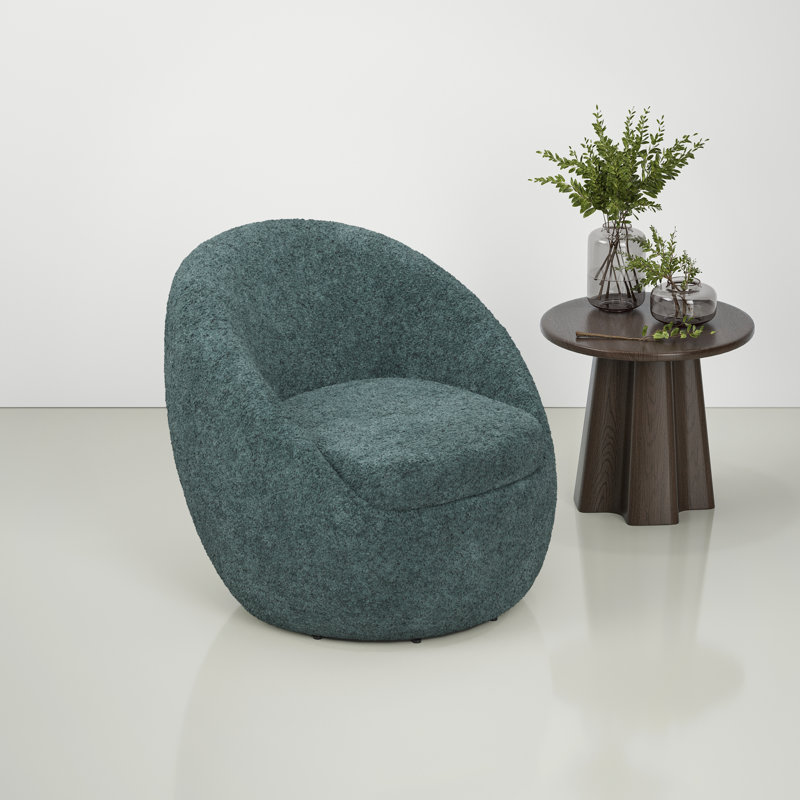 Wrought Studio Jaysaun Upholstered Swivel Barrel Chair & Reviews | Wayfair