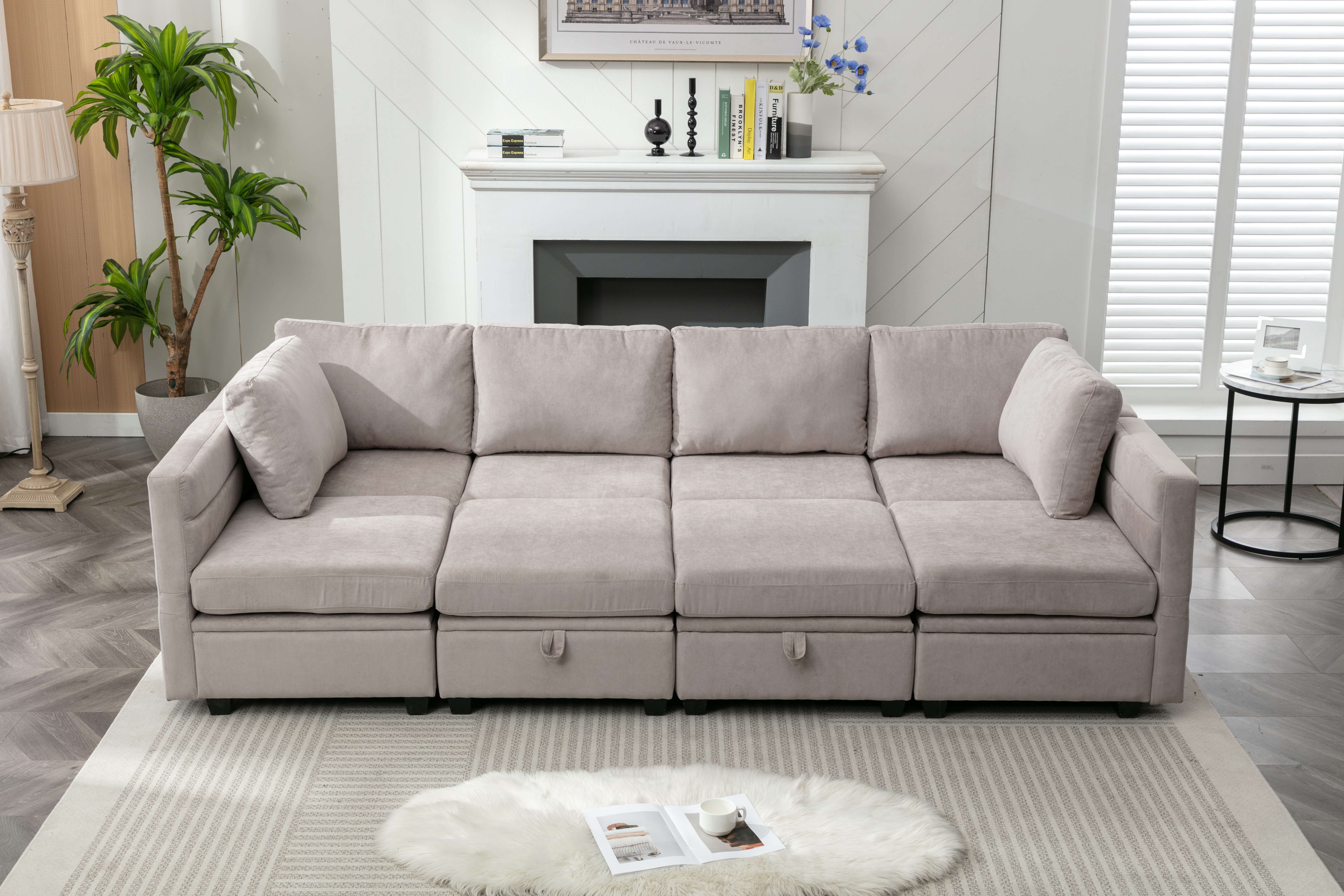 Ebern Designs Toxi 8 - Piece Upholstered Sectional & Reviews - Wayfair ...