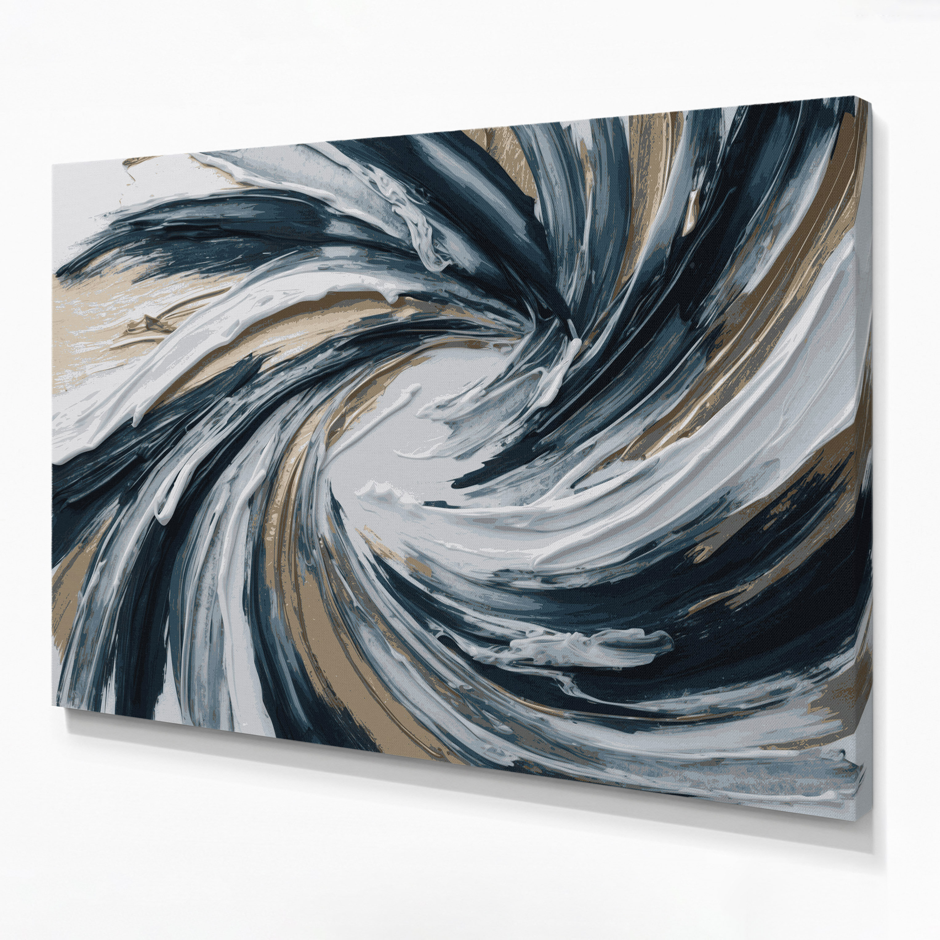Brayden Studio® Lyrical Abstraction 47 Gray Canvas Wall Art | Wayfair