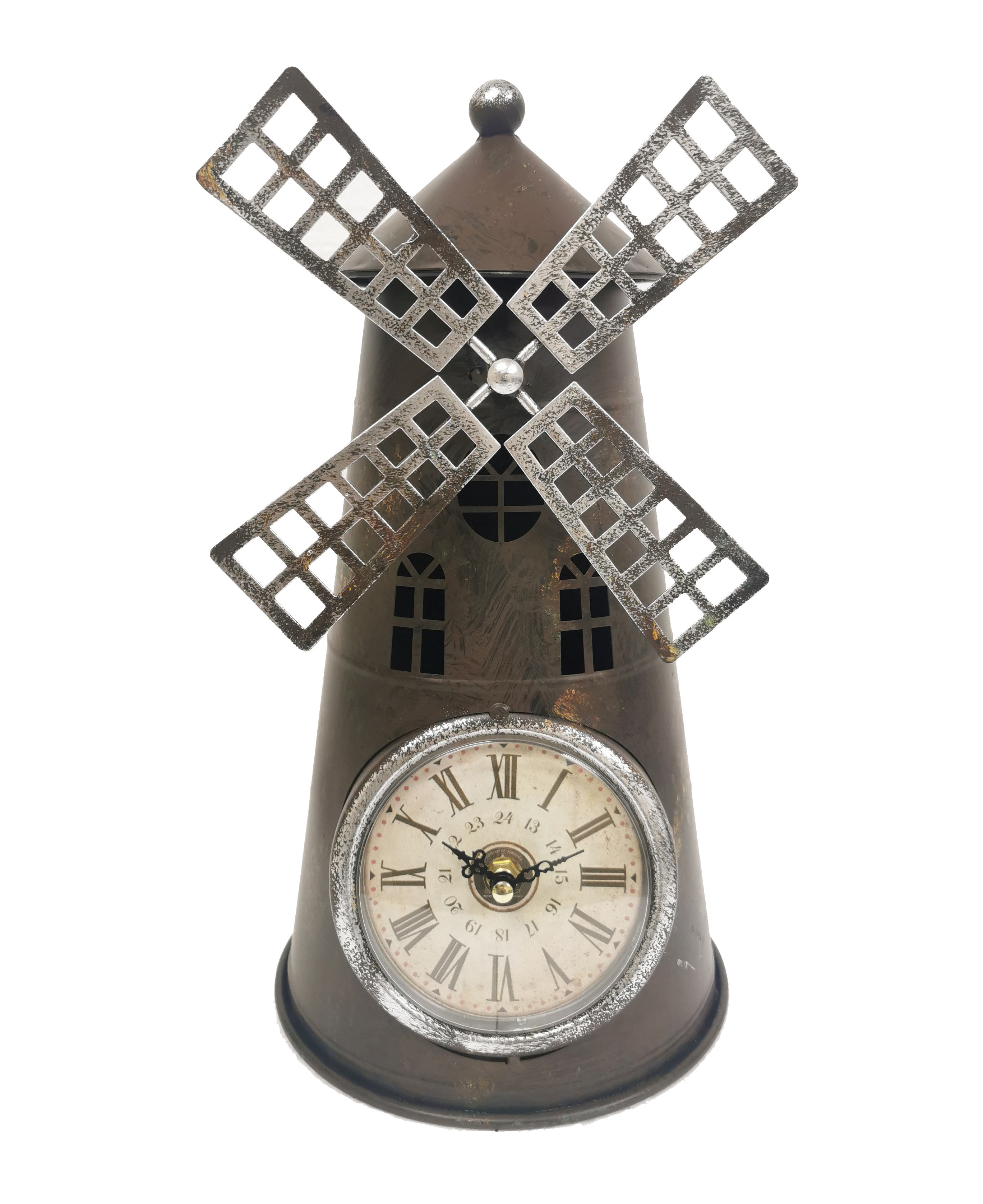 Williston Forge Analogue Stainless Steel Quartz Tabletop Clock in Brown ...