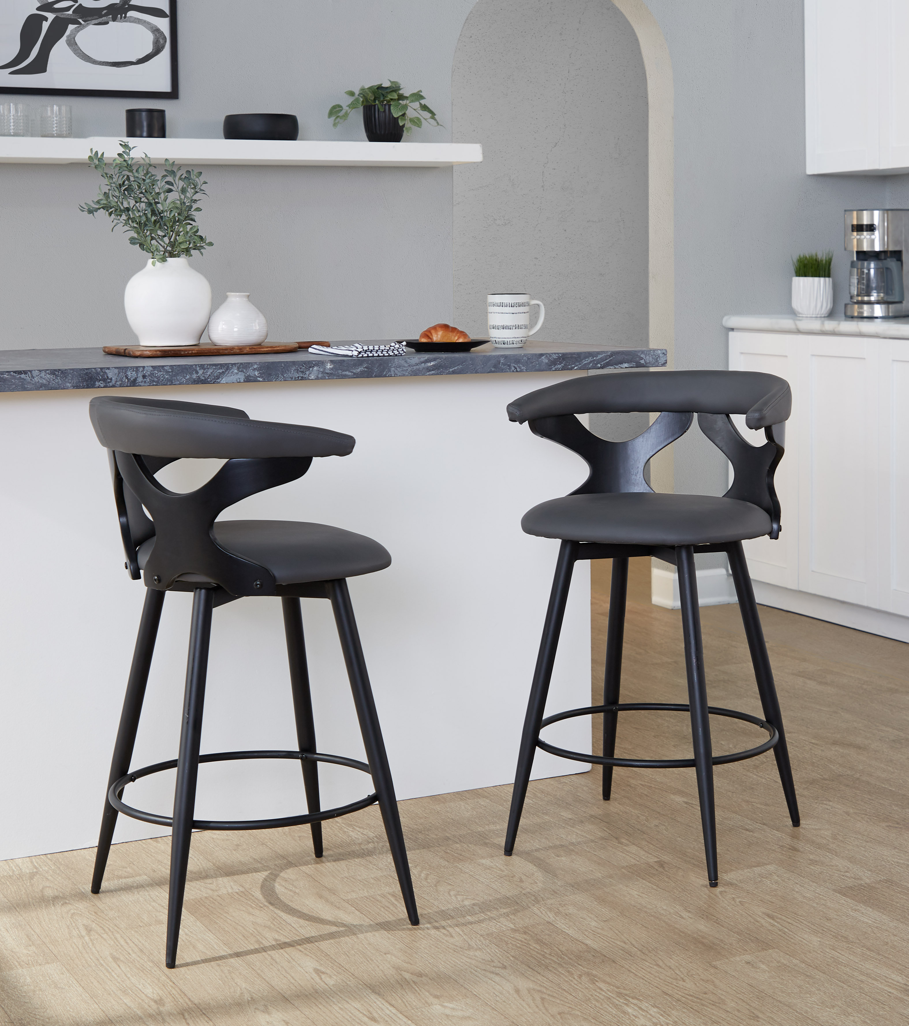 LumiSource Gardenia 25" Fixed-Height Counter Stool - Set Of 2 | Wayfair