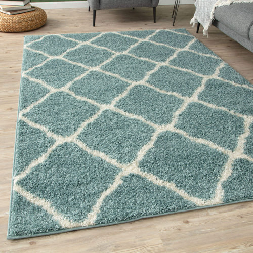THE RUGS Myshaggy Collection Rugs Moroccan Design in Duck Egg Blue ...