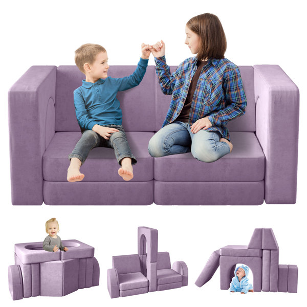 Gemma Violet Camborne Kids Couch 10PCS, Modular Kids Couch for Playroom ...