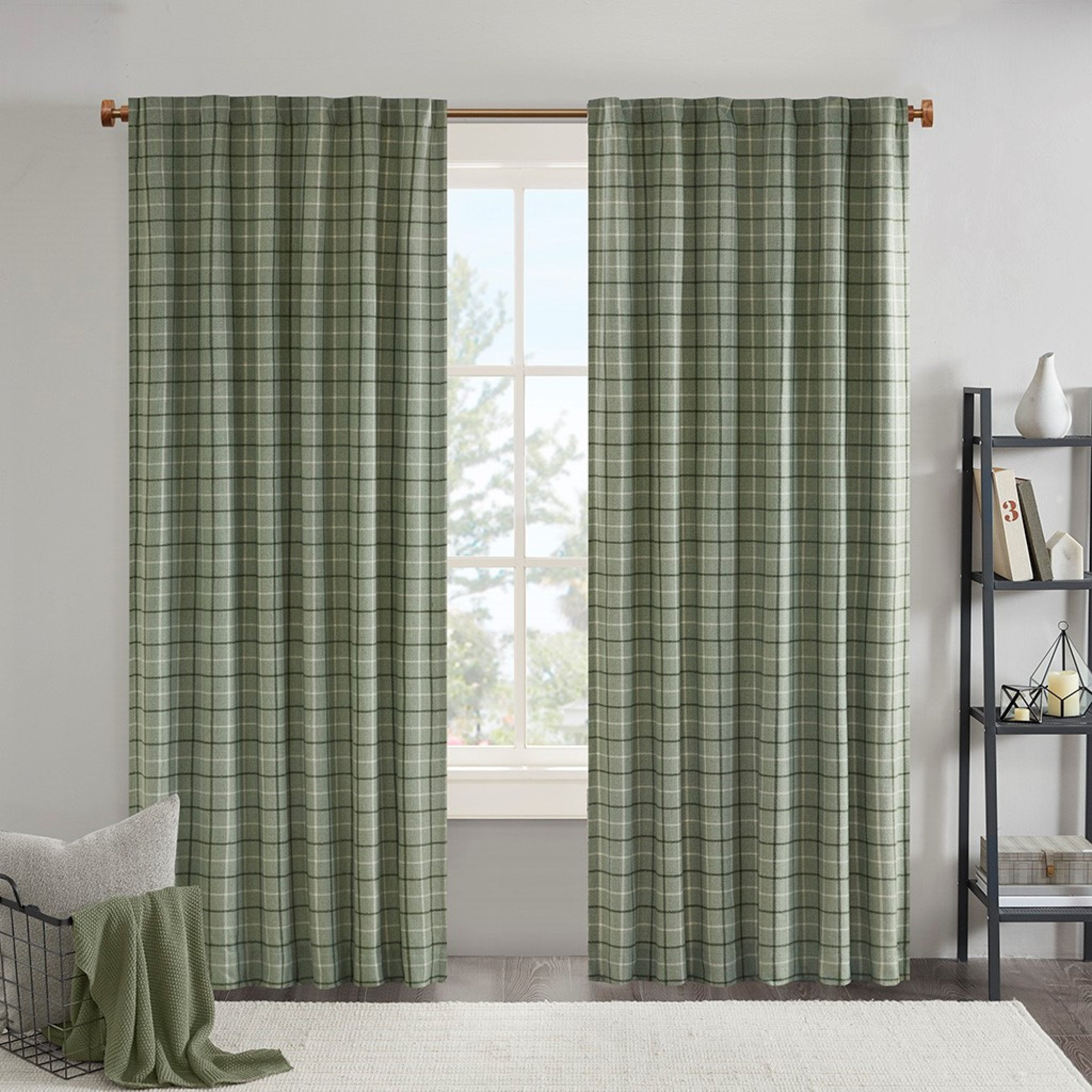 Foundry Select Rustic Charm Tab Top Plaid Curtain Panel | Wayfair