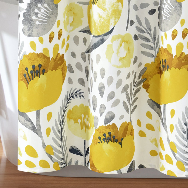 Lush Decor Bryonhall Floral Single Shower Curtain | Wayfair