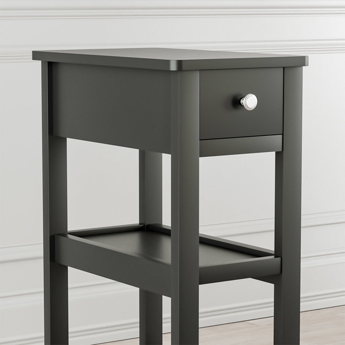 Red Barrel Studio® 24" Tall End Table With Drawer and Shelves, Narrow ...