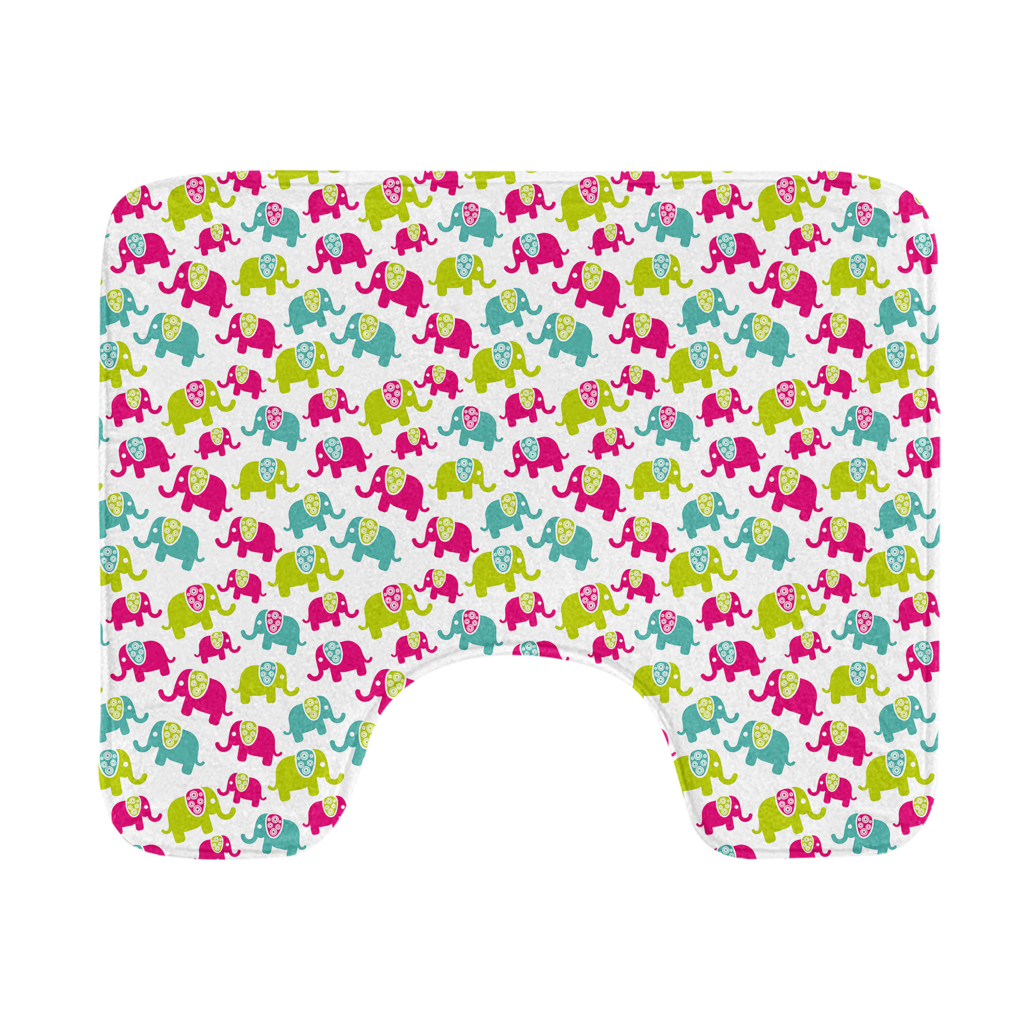 Dakota Fields Animal Cartoon Toilet Mat U-Shape Bathroom Rug 2" Green ...