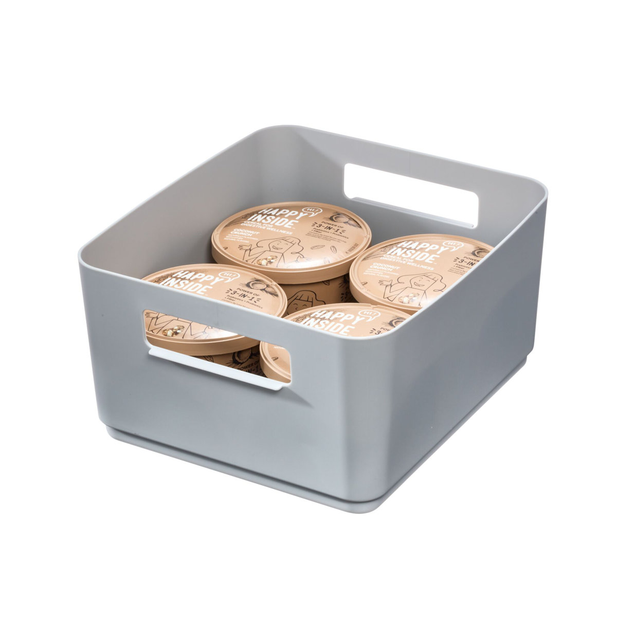 iDesign Kitchen Recycled Plastic Storage Bin, 17" x 8.5" x 5", Gray ...