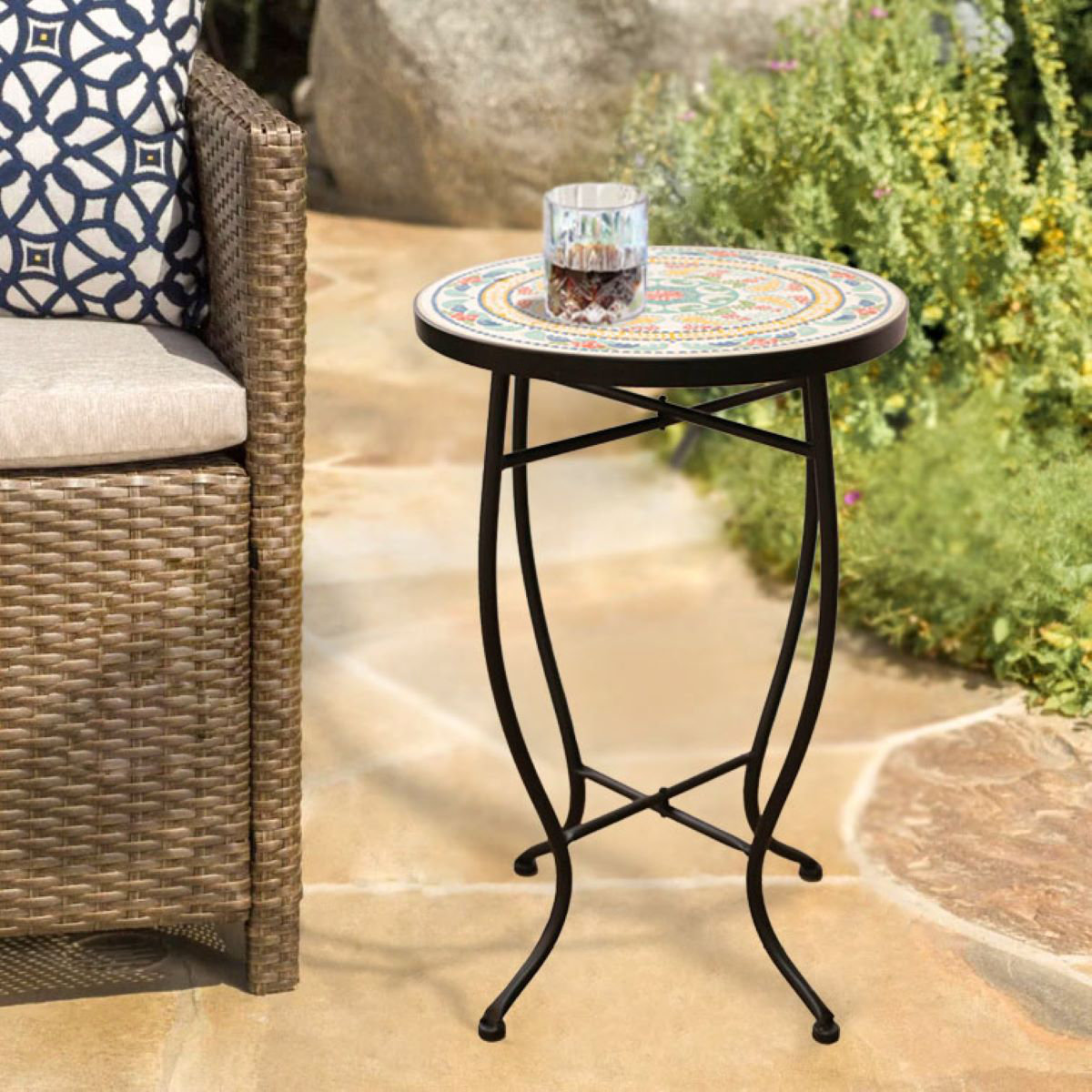Lark Manor Ashauntee Round 14'' Outdoor Side Table | Wayfair