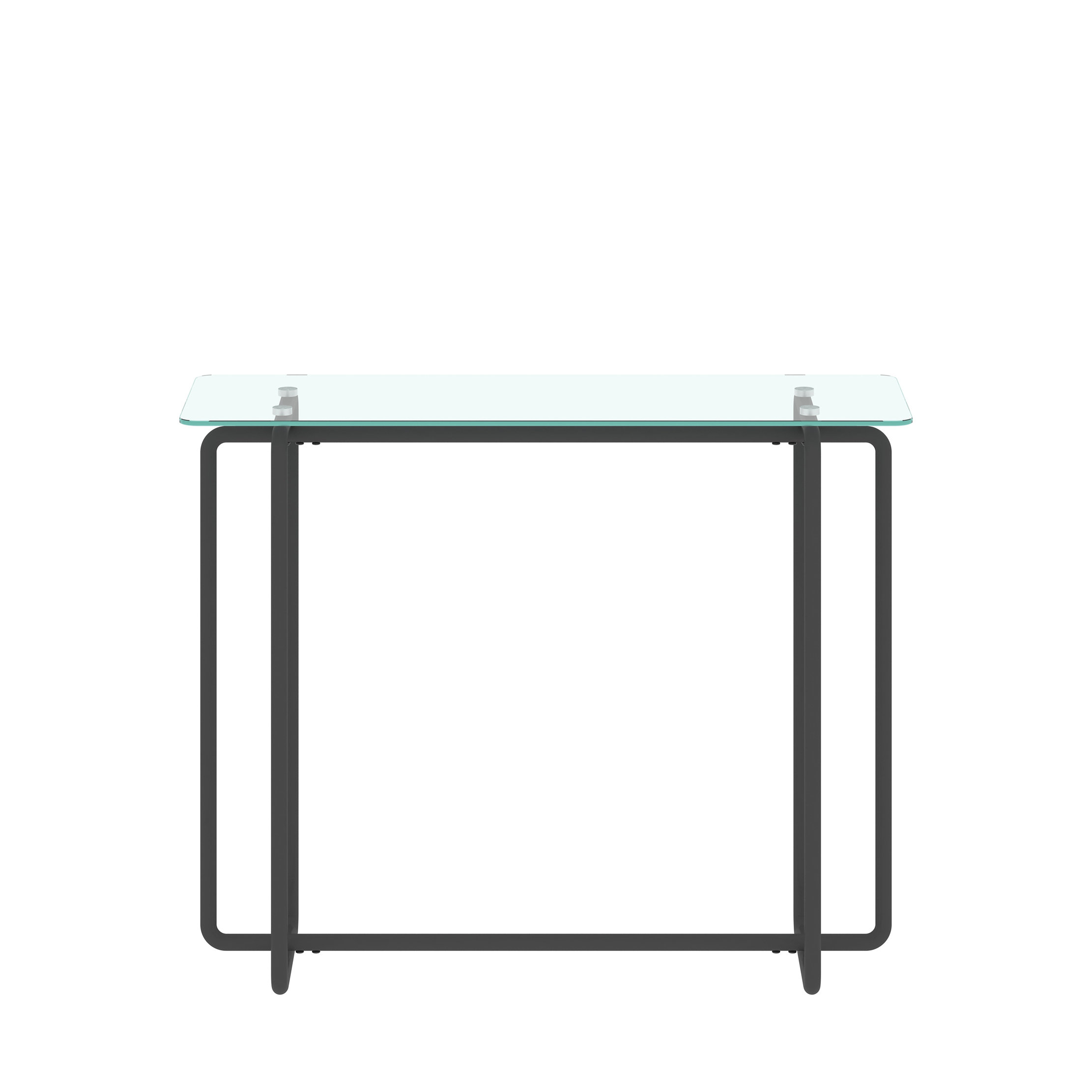 KUNMINGZHUANGZHEN Tempered Glass Console Table With Metal Legs | Wayfair