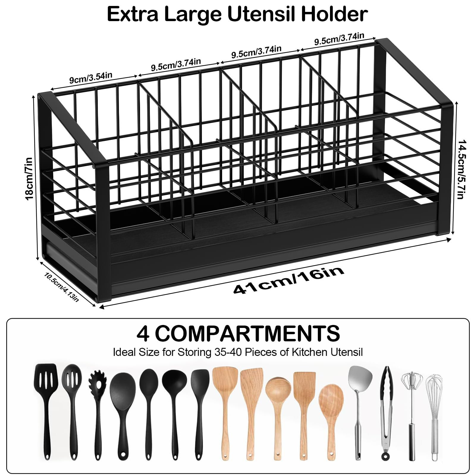 XIXIXIANGRONGAA Extra Large Utensil Holder For Kitchen Counter, Kitchen ...