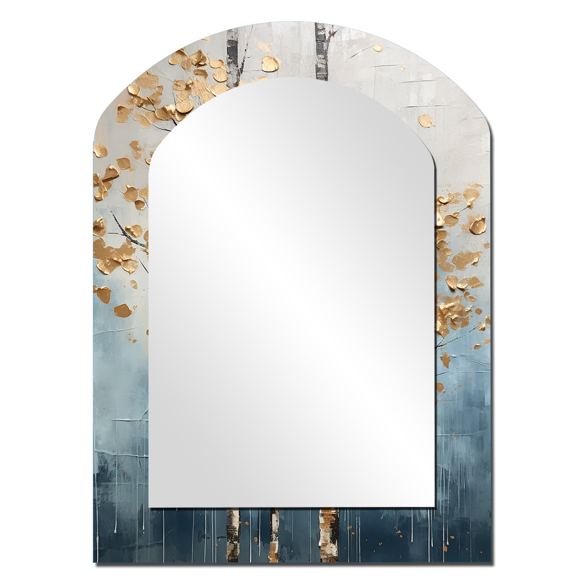 Mercer41 Gold Trees Harmony III - Landscapes Arch Decorative Mirror On ...