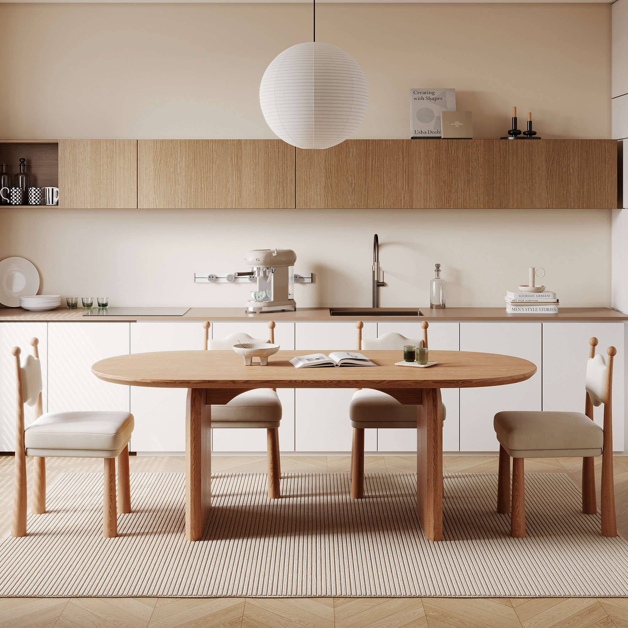 Latitude Run® Stockham 71" L Modern Oval Dining Table with Two Legs ...