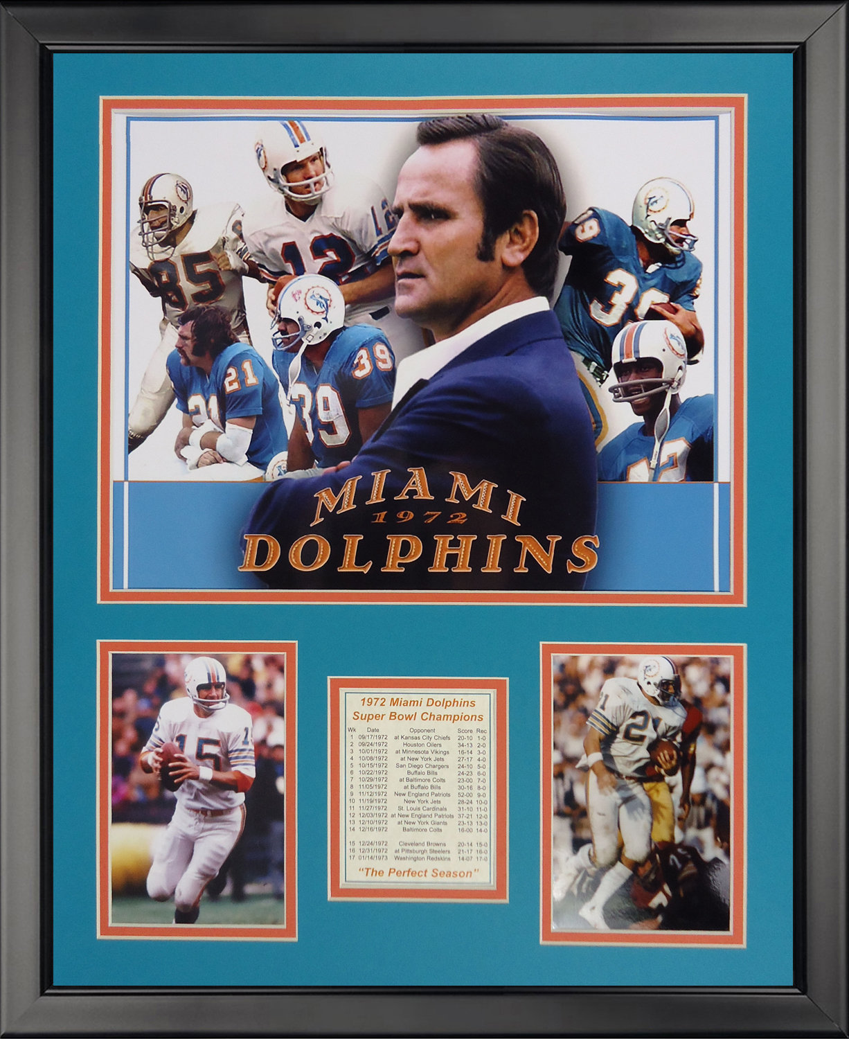 Legends Never Die NFL Miami Dolphins - 1972 Collage Framed Memorabili ...