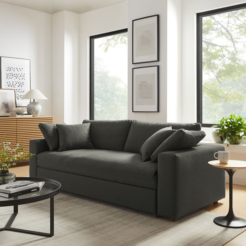 Modway Commix Down Filled Overstuffed Sleeper Sofa In Pure White | Wayfair